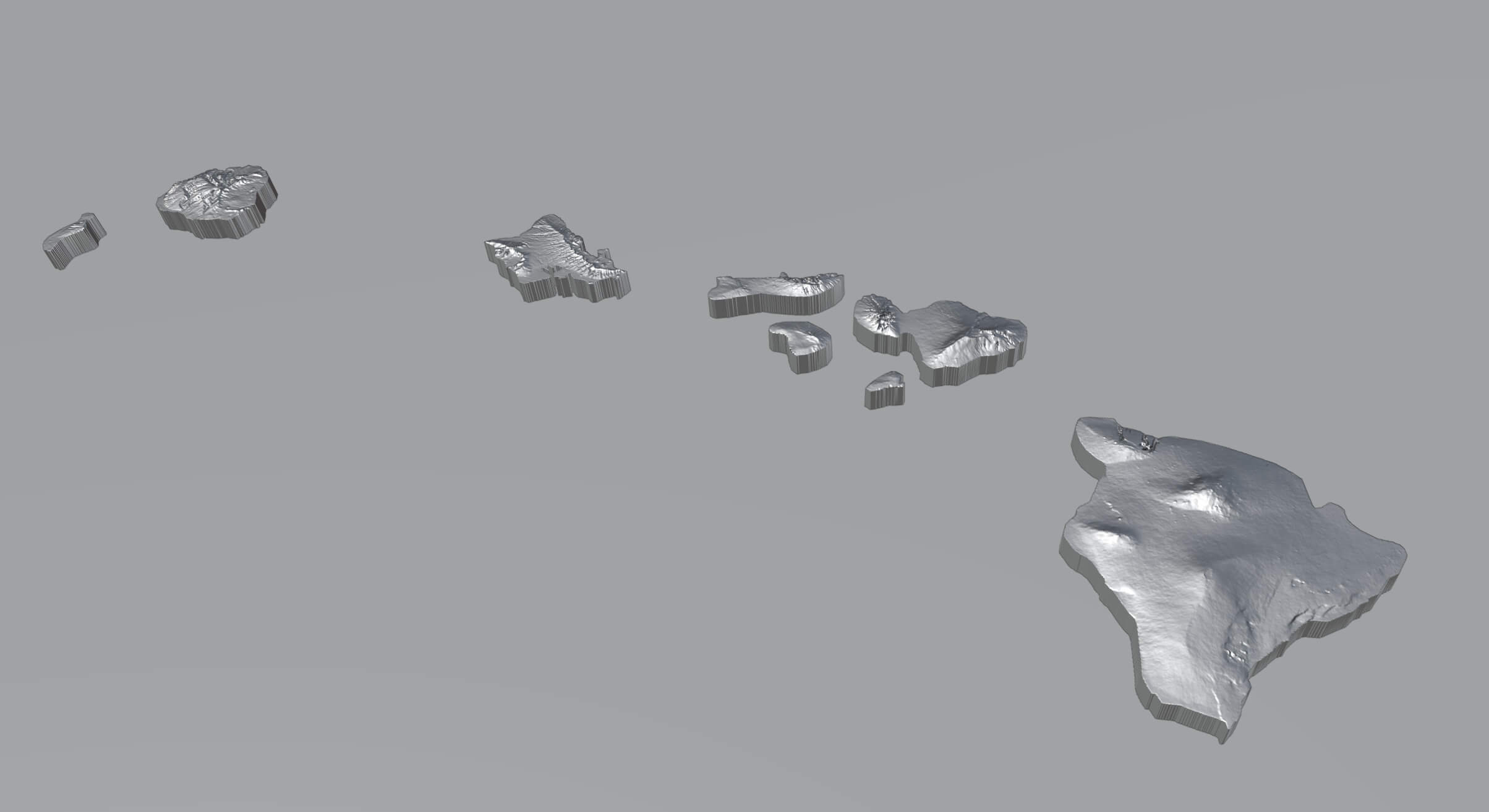 Hawaii Terrain Map - 3D Model by 3dstudio