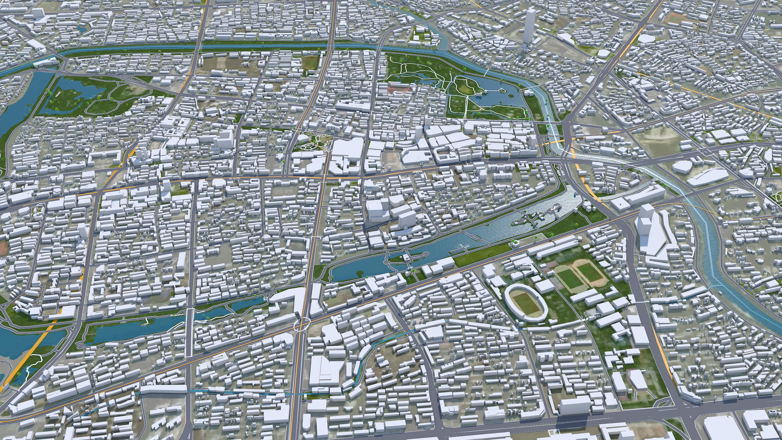 Hefei Anhui City China 3D Model 70km by 3dstudio