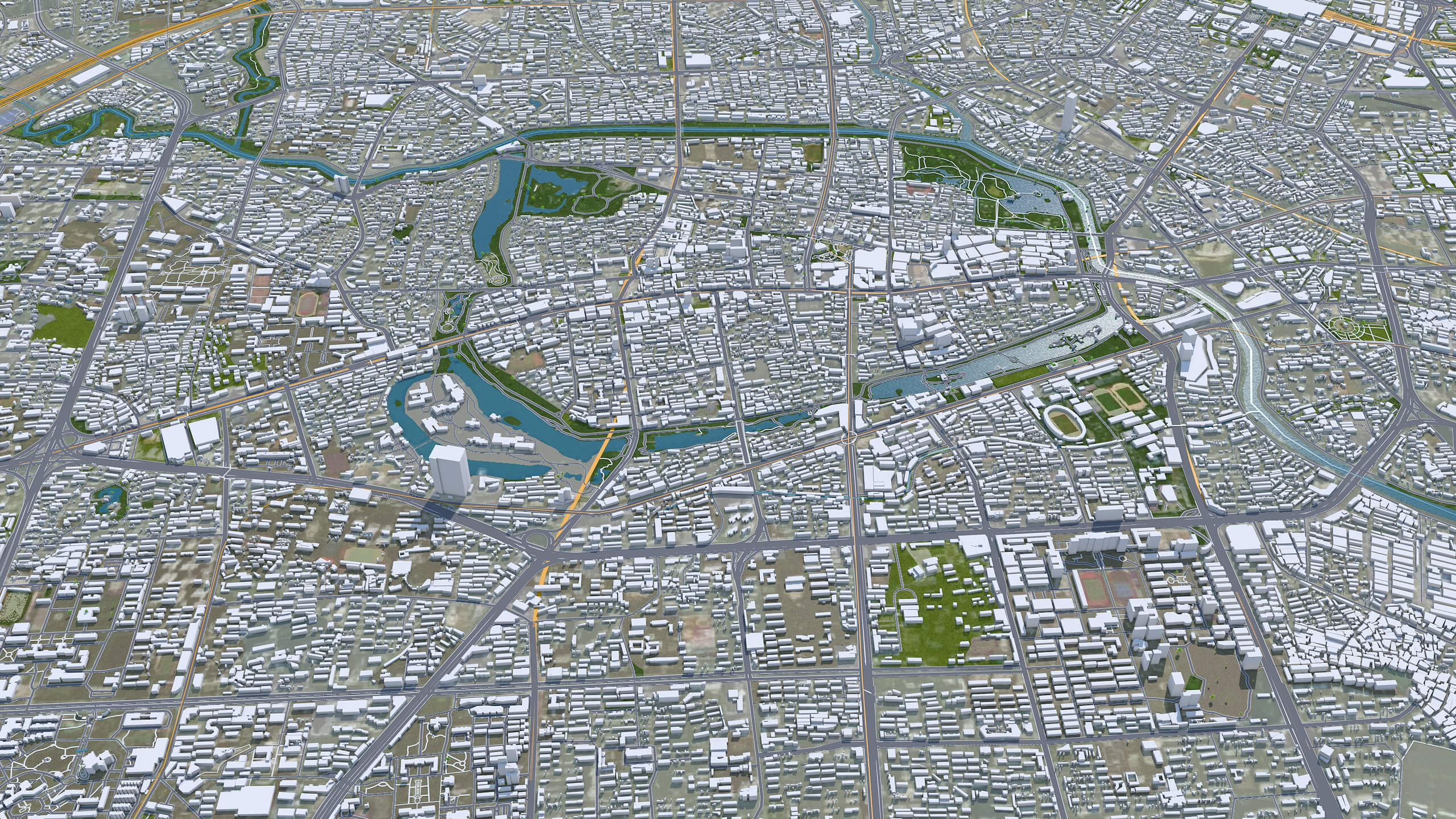 Hefei Anhui City China 3D Model 70km by 3dstudio