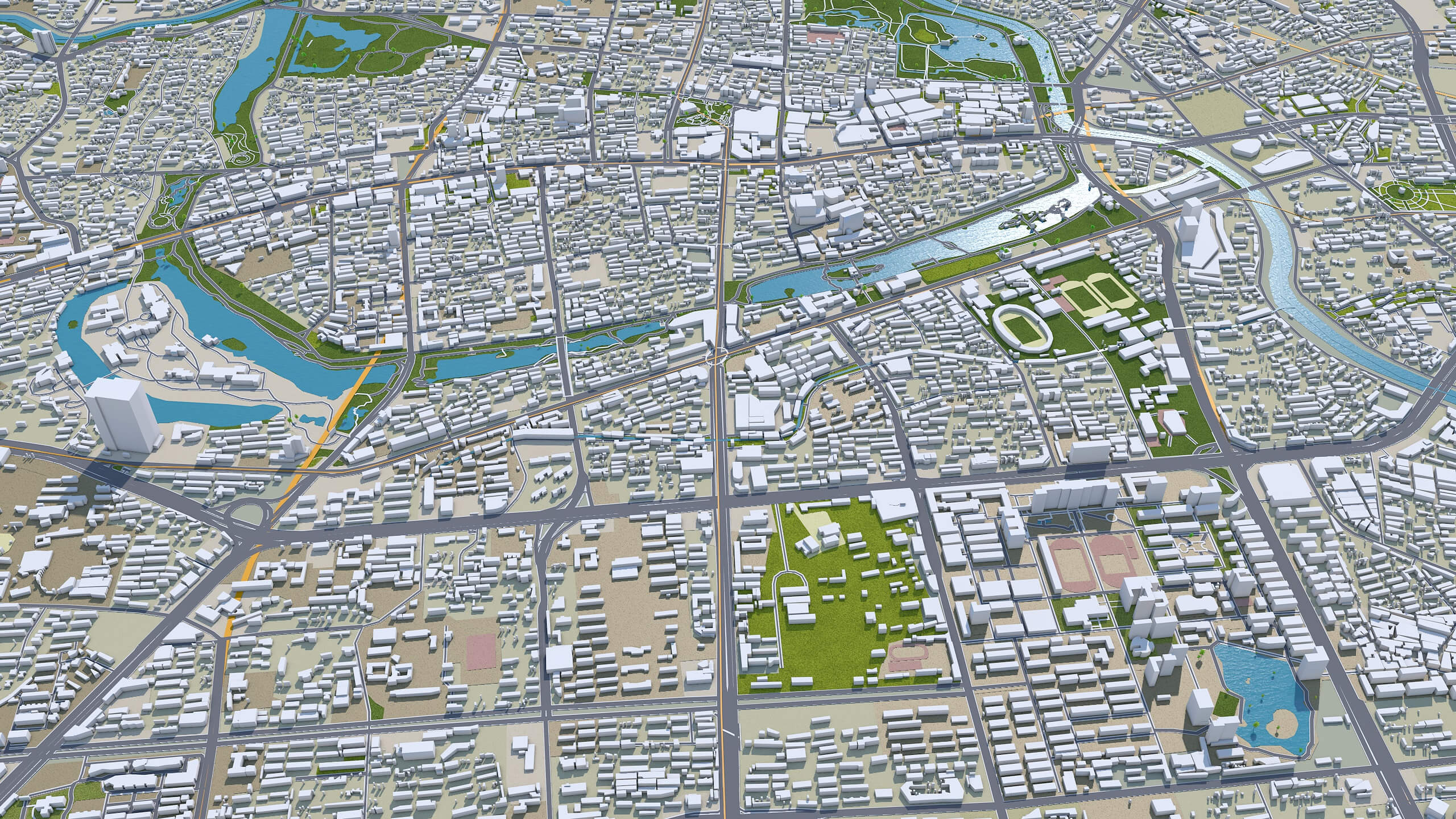 Hefei Anhui City China 3D Model 70km by 3dstudio