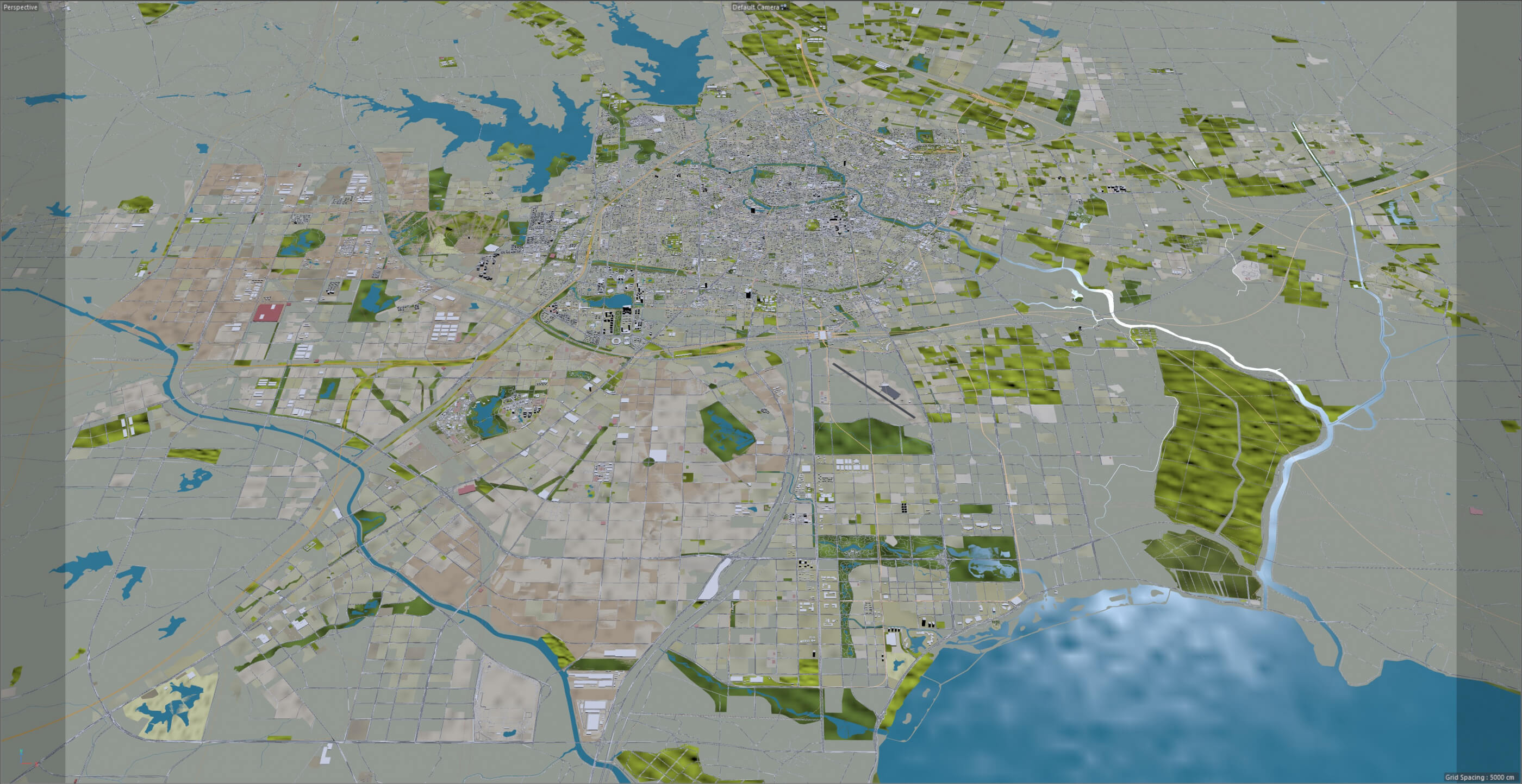 Hefei Anhui City China 3D Model 70km by 3dstudio