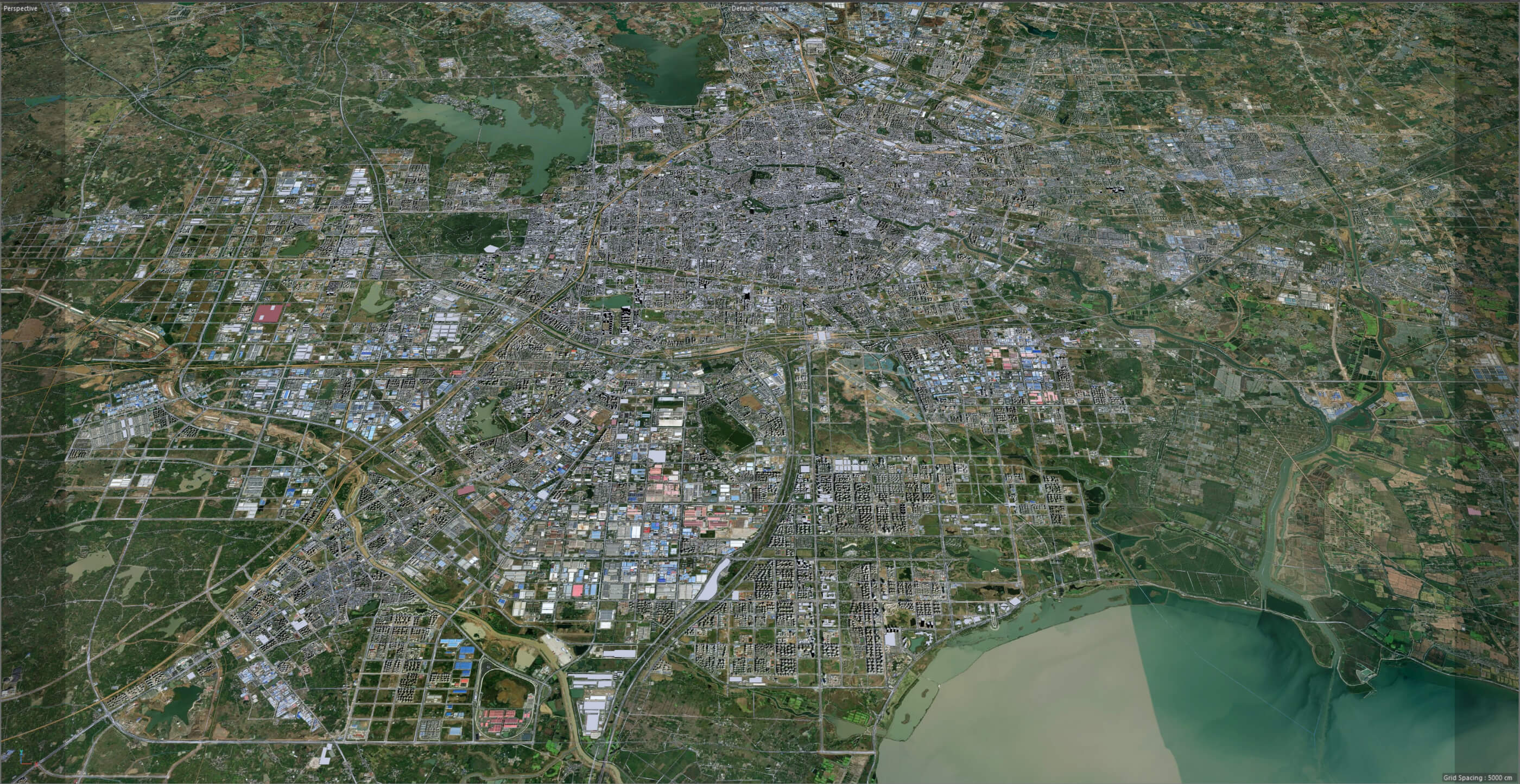 Hefei Anhui City China 3D Model 70km by 3dstudio