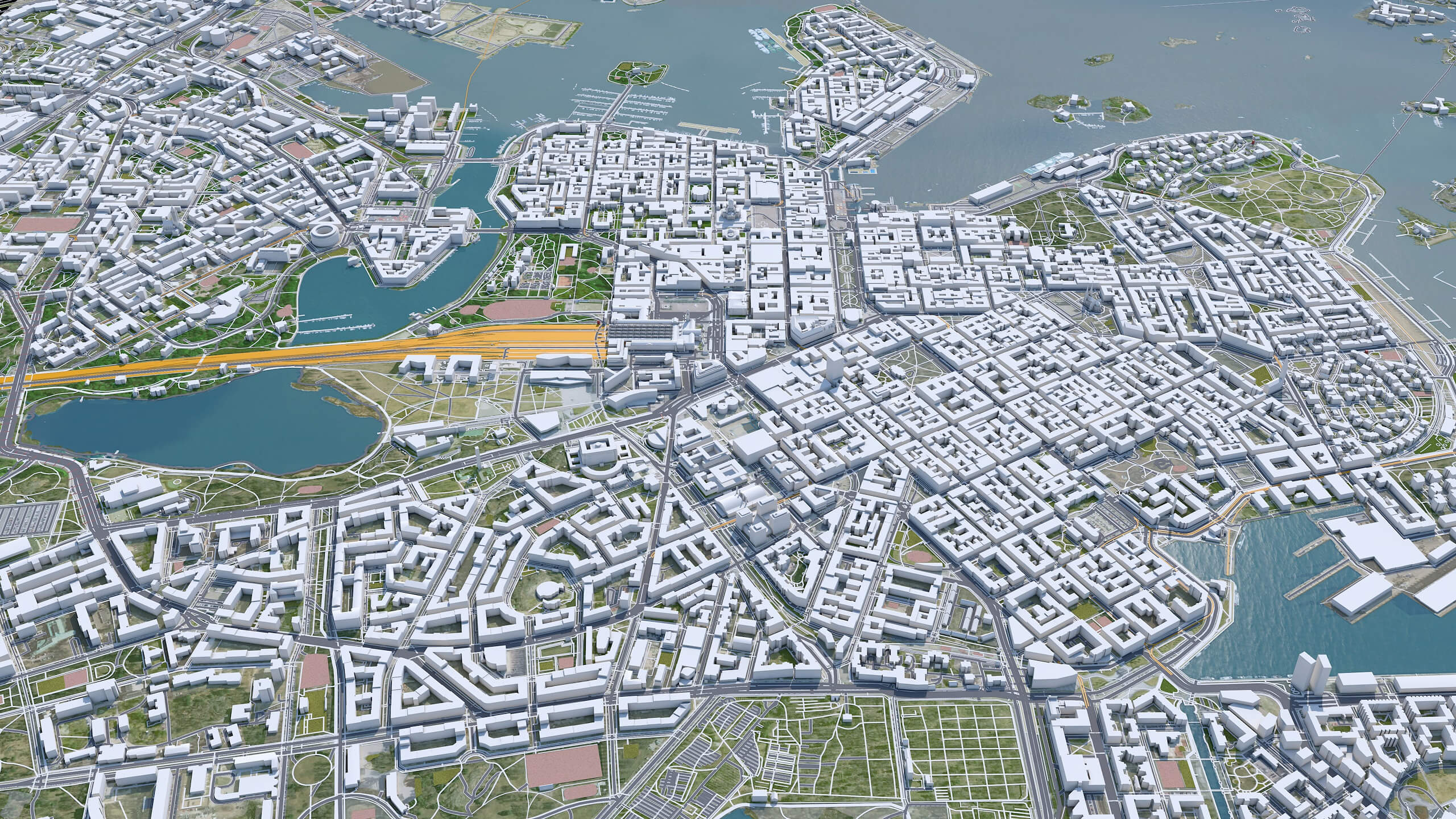 Helsinki Downtown City Finland 11km - 3D Model by 3dstudio