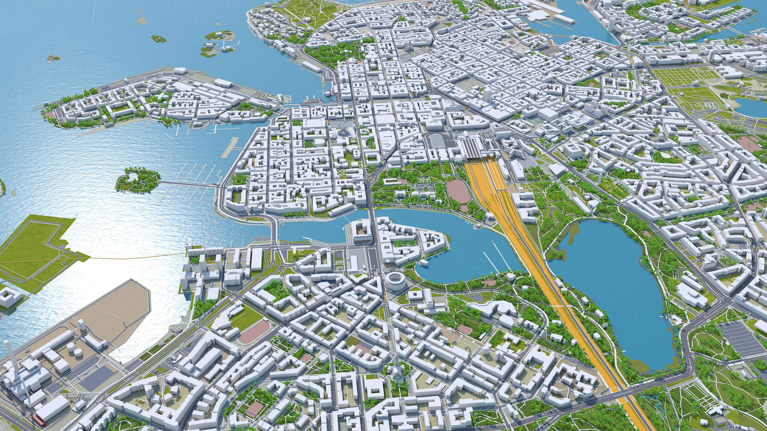 Helsinki Downtown City Finland 11km - 3D Model by 3dstudio