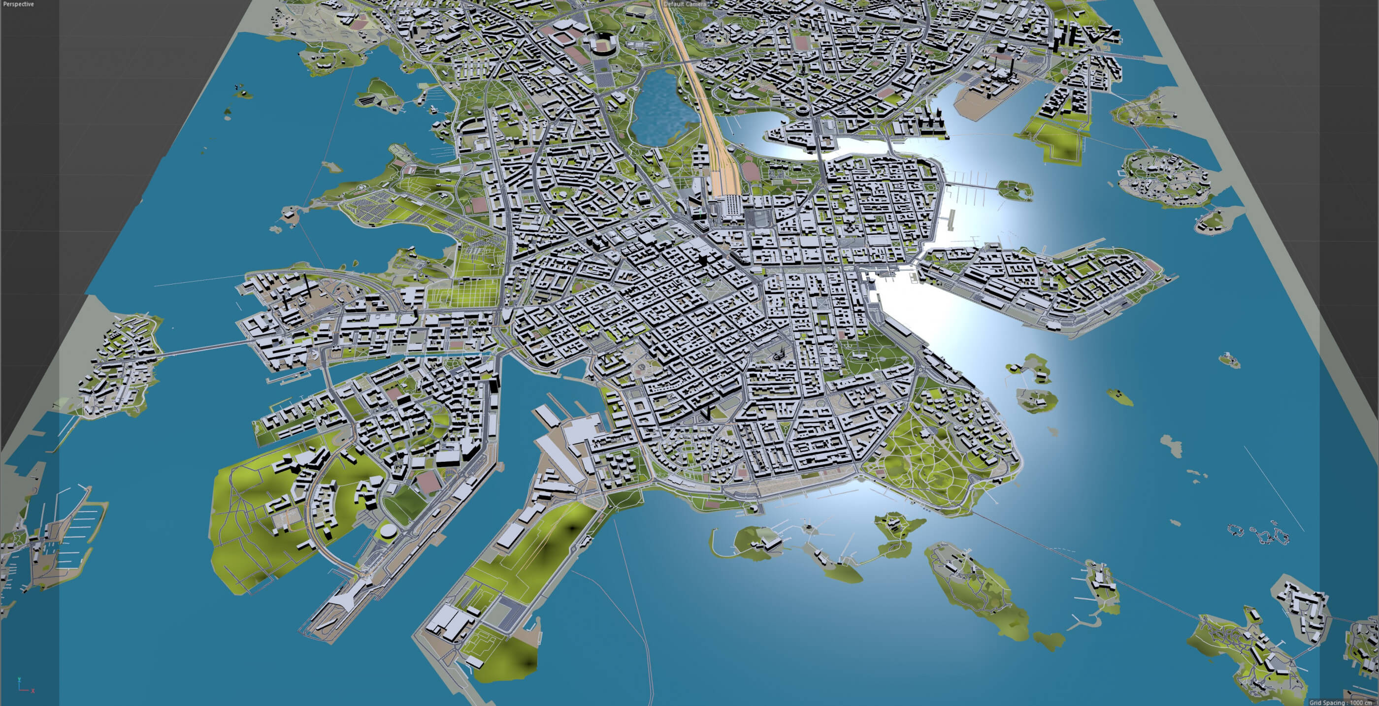 Helsinki Downtown City Finland 11km - 3D Model by 3dstudio