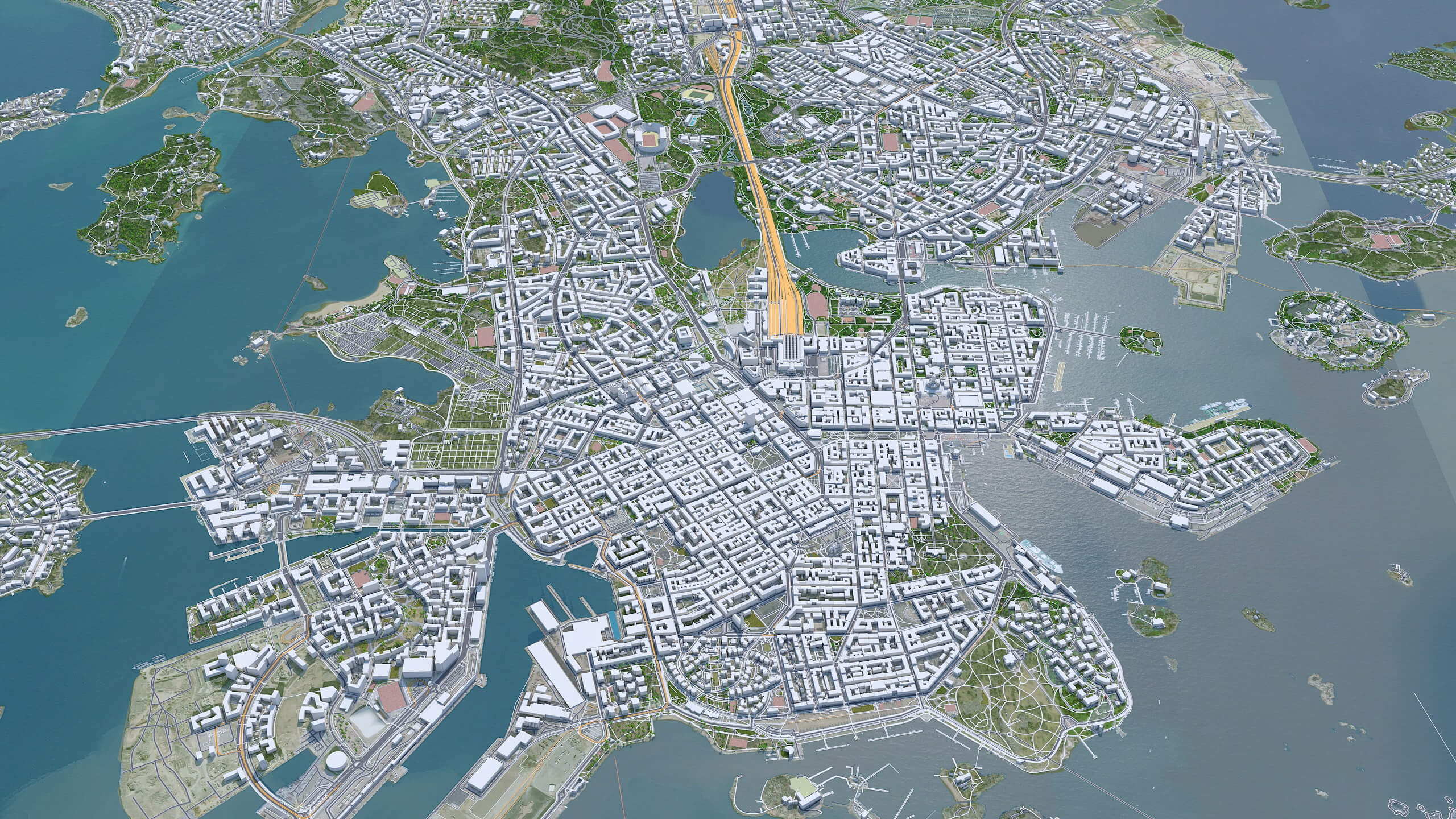 Helsinki City Finland 50km - 3D Model by 3dstudio