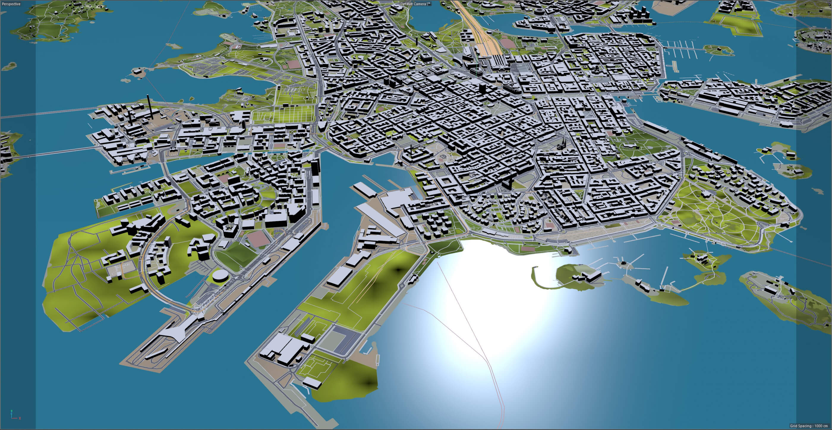 Helsinki City Finland 50km - 3D Model by 3dstudio