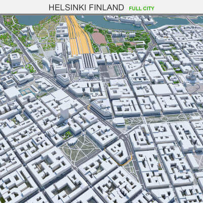 Helsinki City Finland 50km - 3D Model by 3dstudio