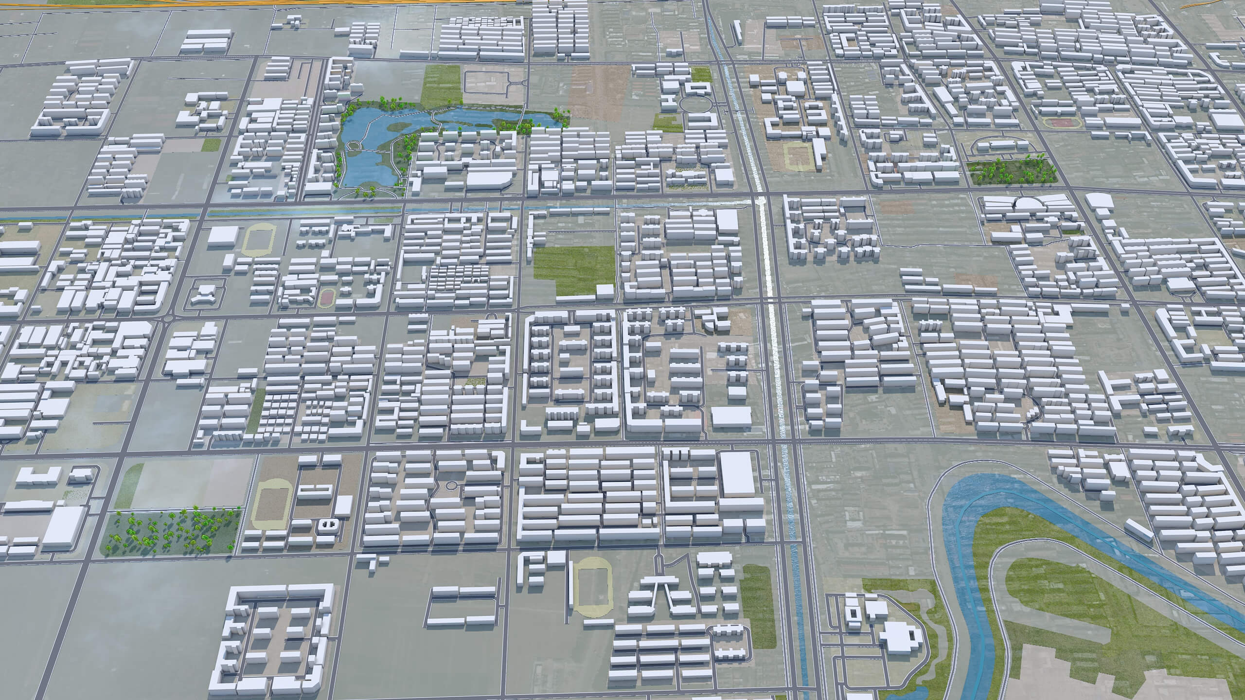 Hengshui City Hebei China 3D Model 25km by 3dstudio