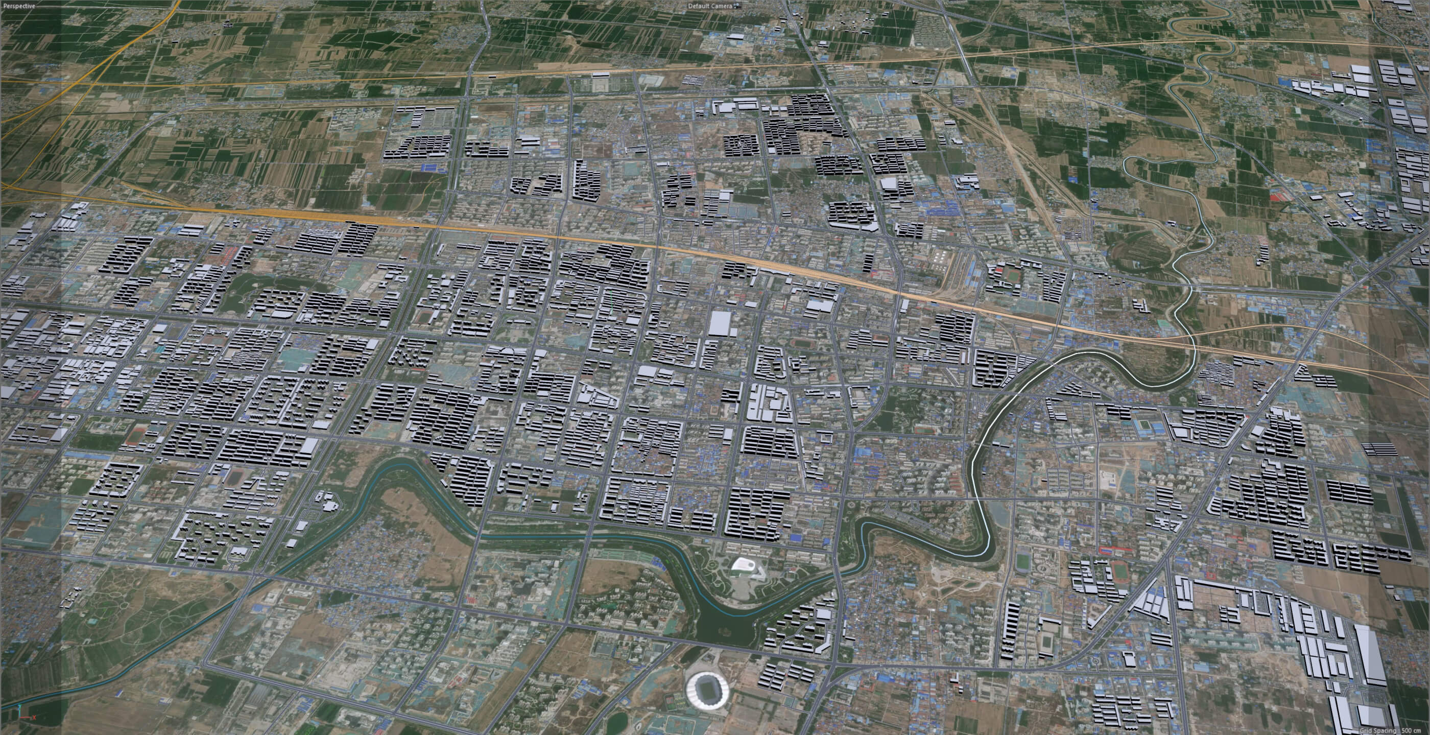 Hengshui City Hebei China 3D Model 25km by 3dstudio