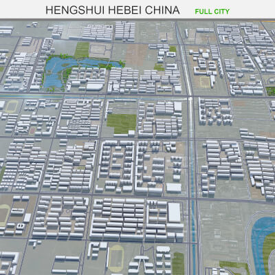 Hengshui City Hebei China 3D Model 25km by 3dstudio