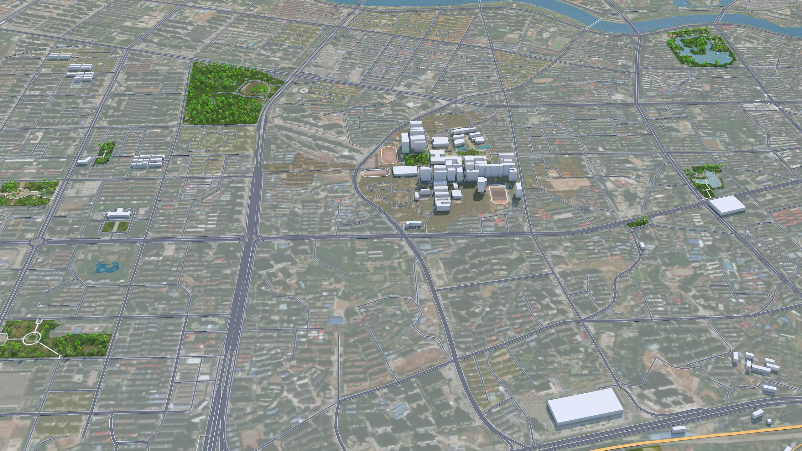 Hengyang City Hunan China 3D Model 50km by 3dstudio