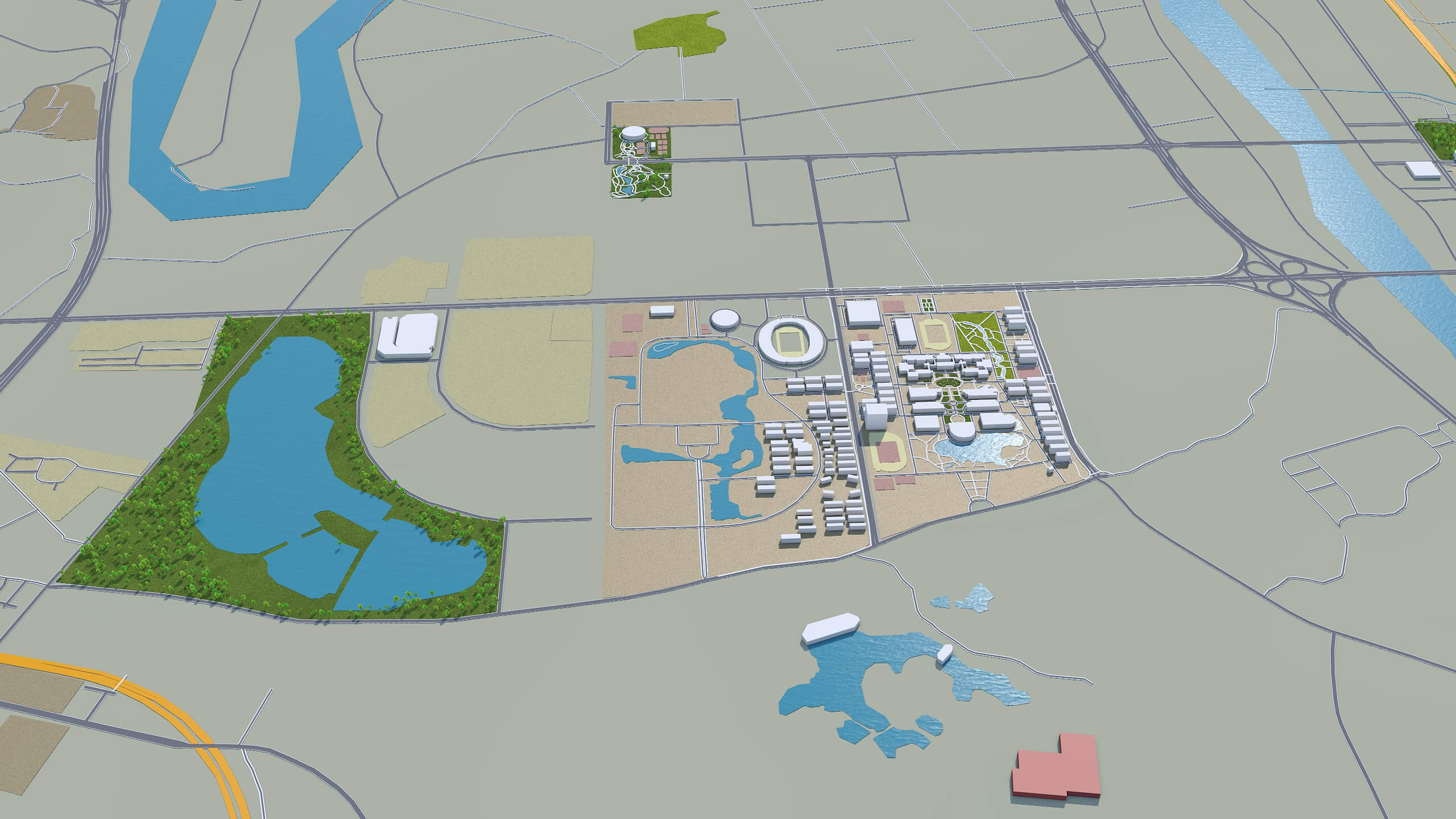 Hengyang City Hunan China 3D Model 50km by 3dstudio