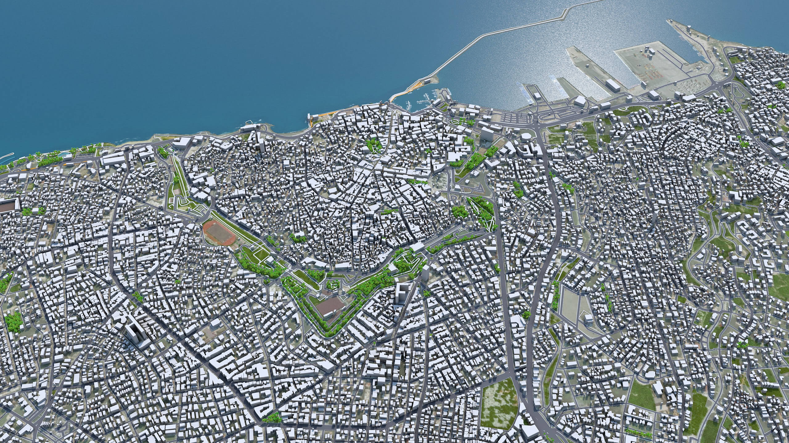 Heraklion City Greece 3D Model 30km by 3dstudio