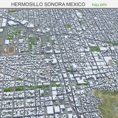Hermosillo City Sonora Mexico 3D Model 25km by 3dstudio