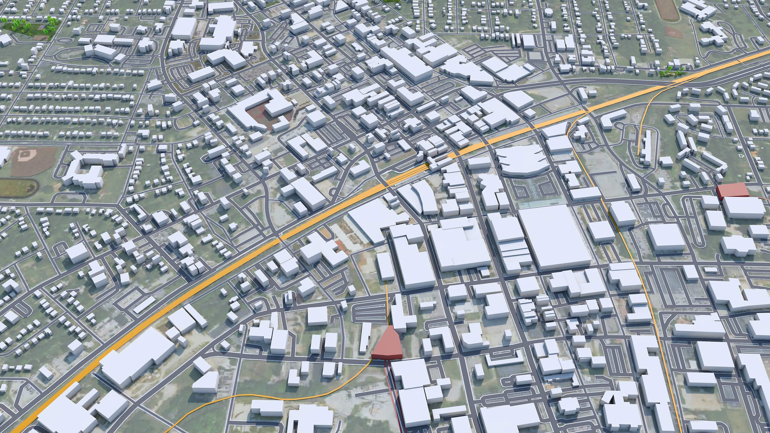 High Point City North Carolina USA 3D Model 50km by 3dstudio