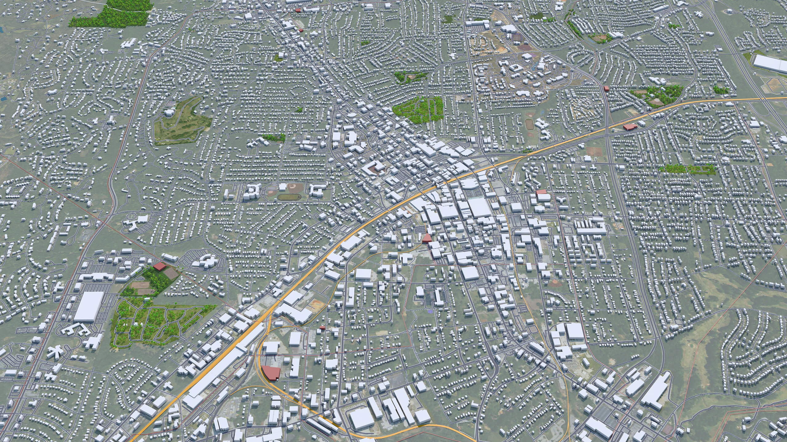 High Point City North Carolina USA 3D Model 50km by 3dstudio