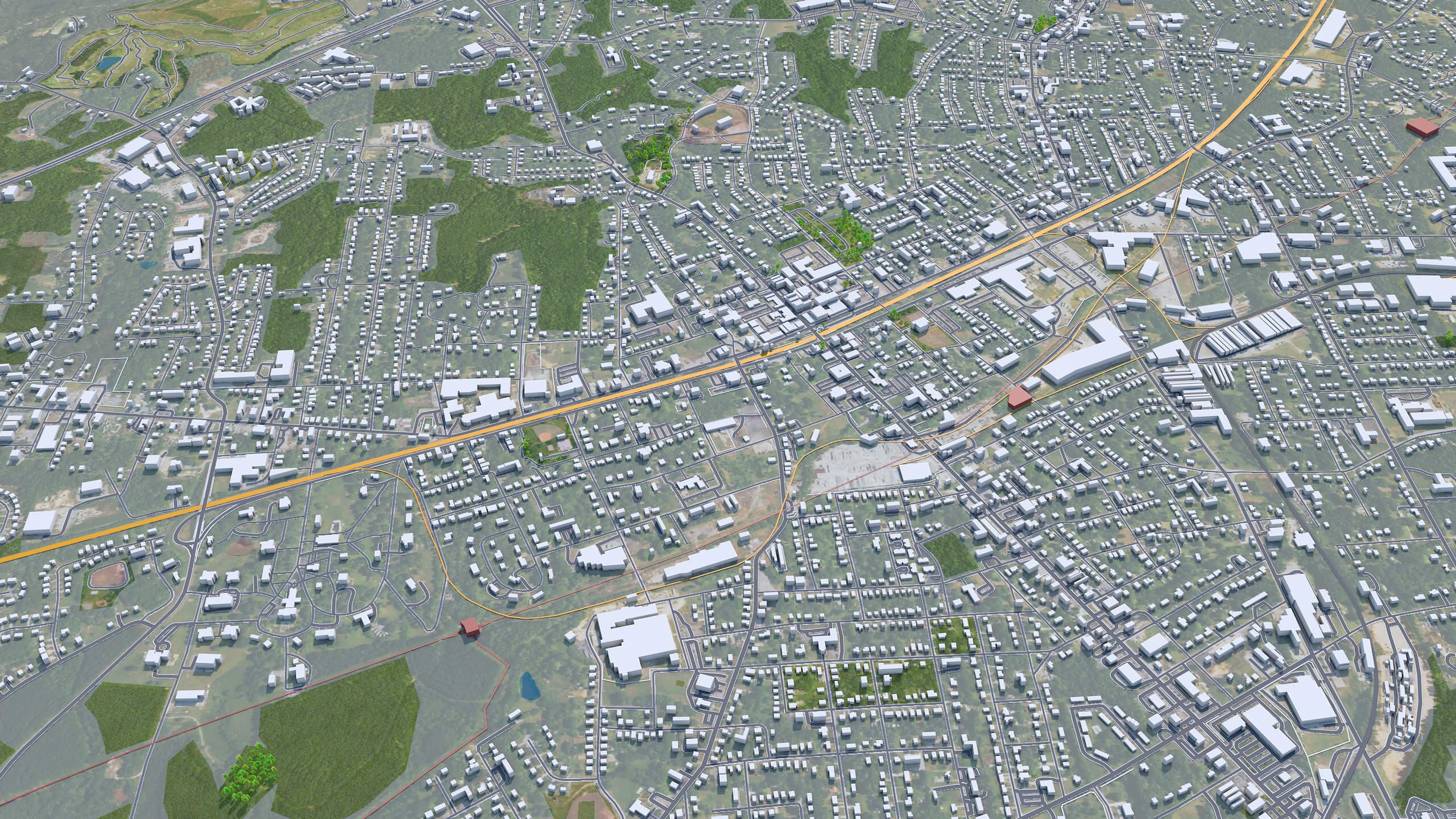 High Point City North Carolina USA 3D Model 50km by 3dstudio