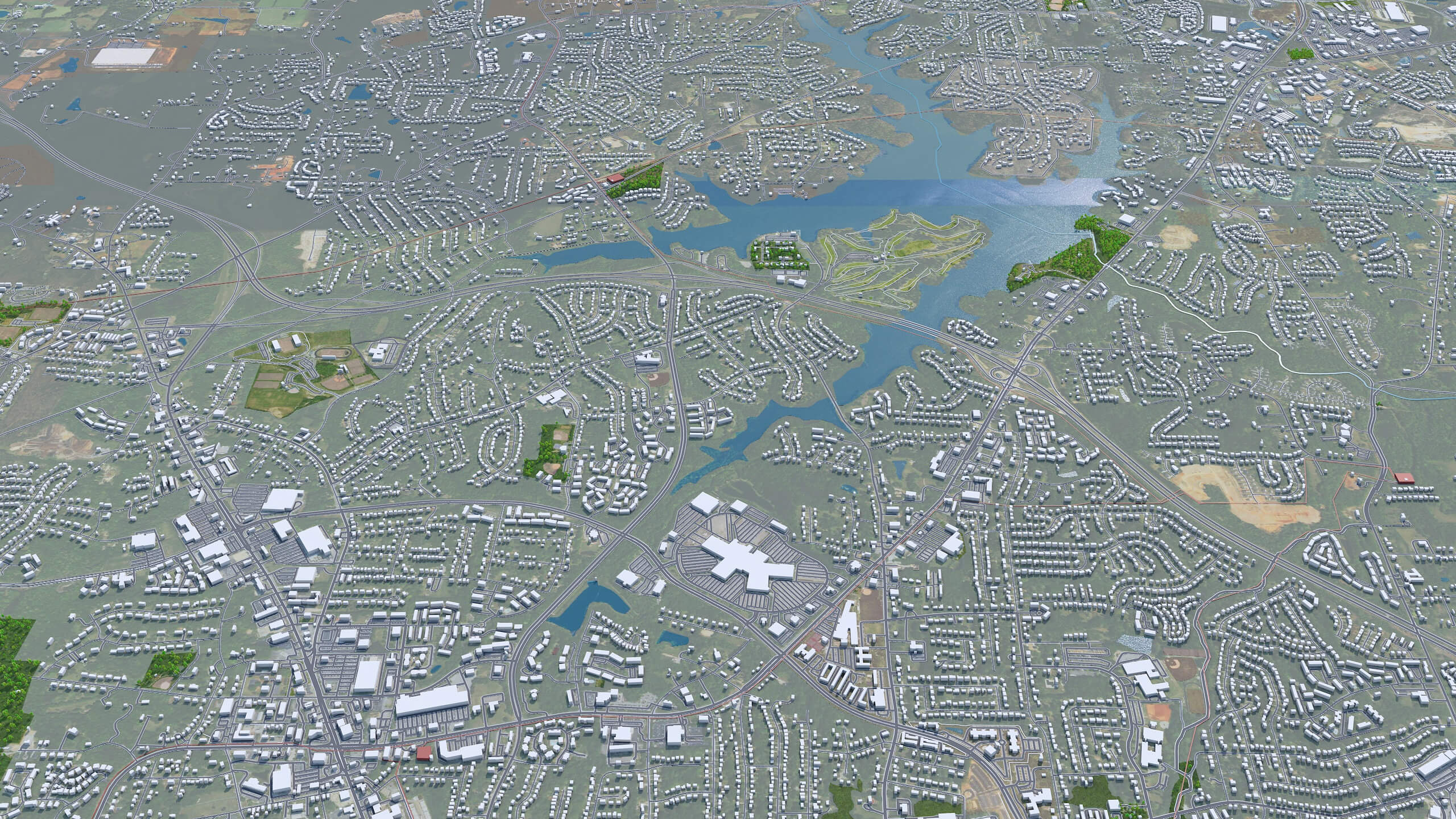 High Point City North Carolina USA 3D Model 50km by 3dstudio