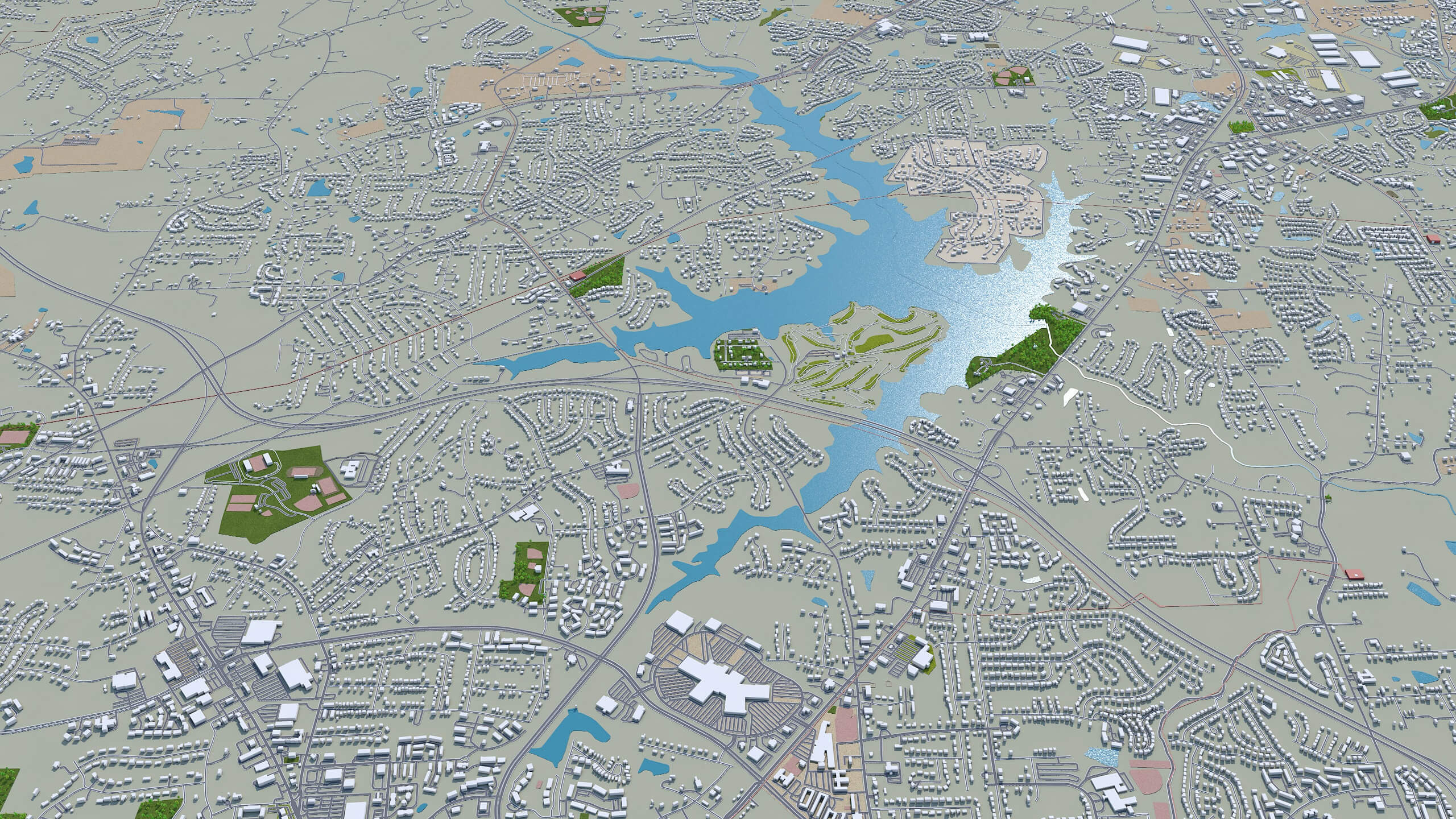 High Point City North Carolina USA 3D Model 50km by 3dstudio