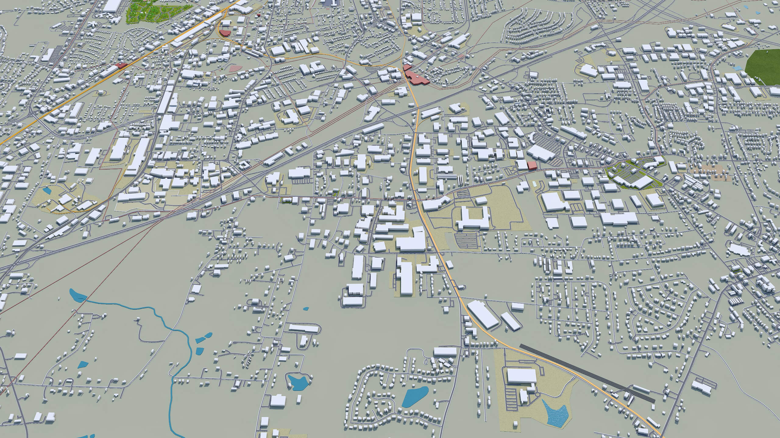 High Point City North Carolina USA 3D Model 50km by 3dstudio