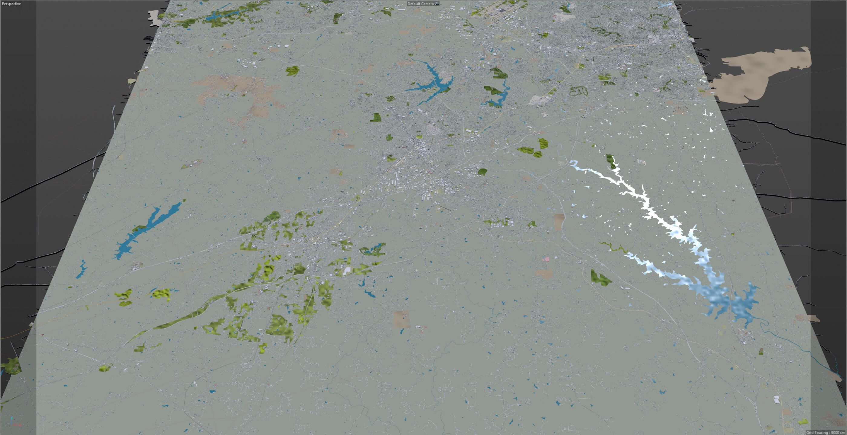 High Point City North Carolina USA 3D Model 50km by 3dstudio