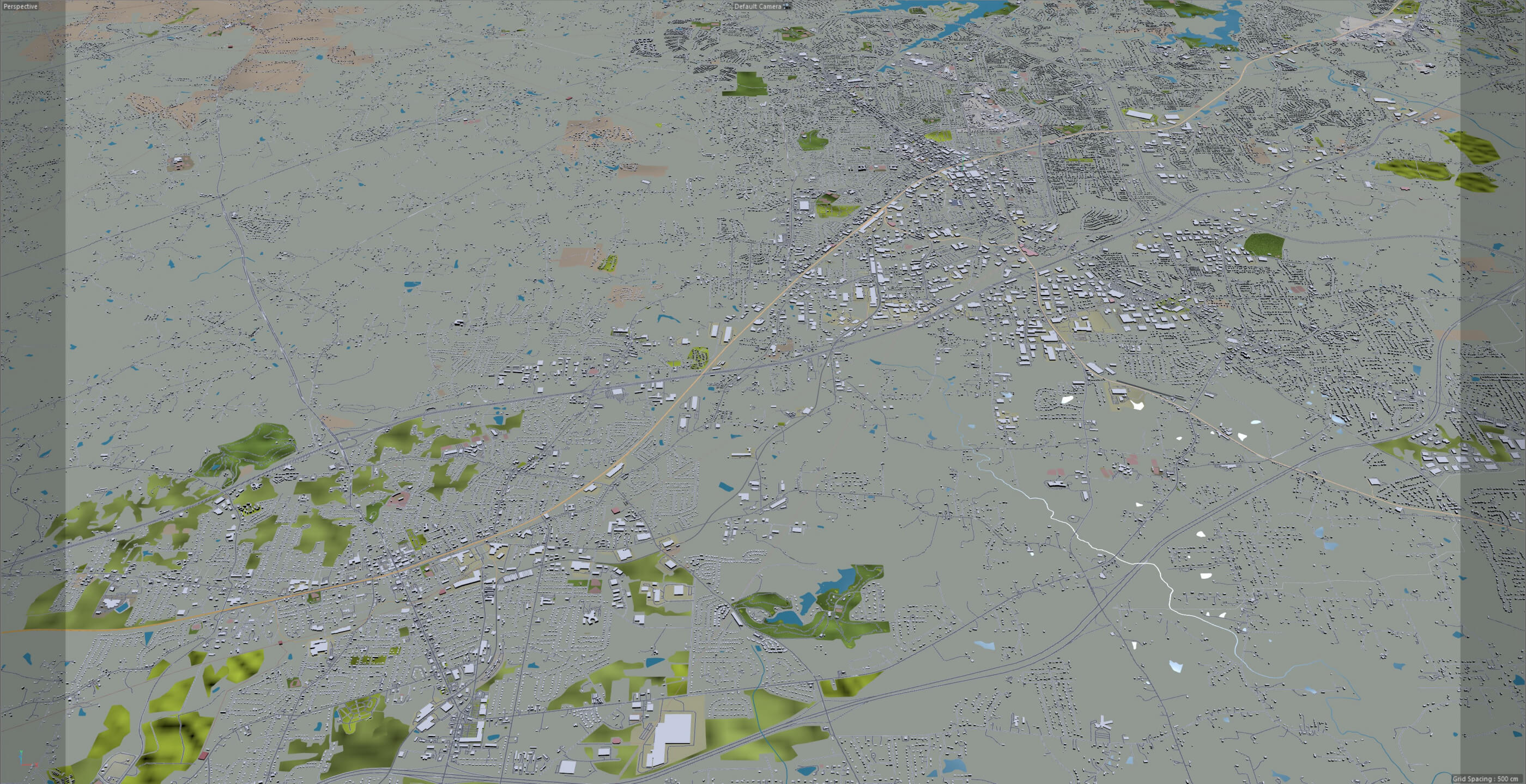 High Point City North Carolina USA 3D Model 50km by 3dstudio