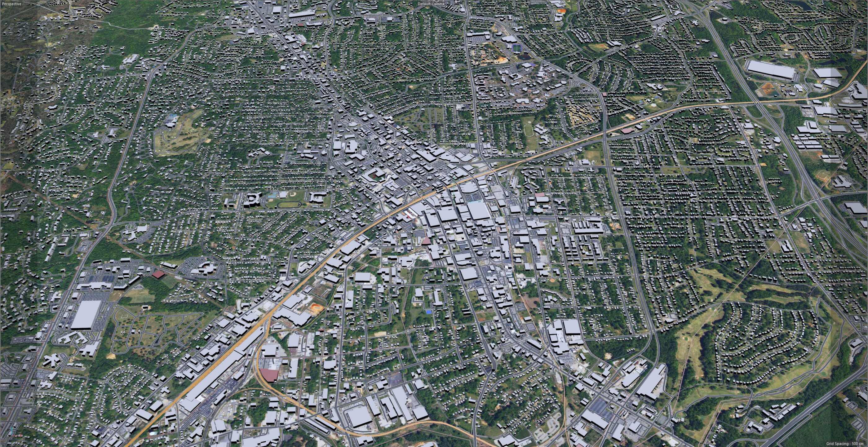 High Point City North Carolina USA 3D Model 50km by 3dstudio