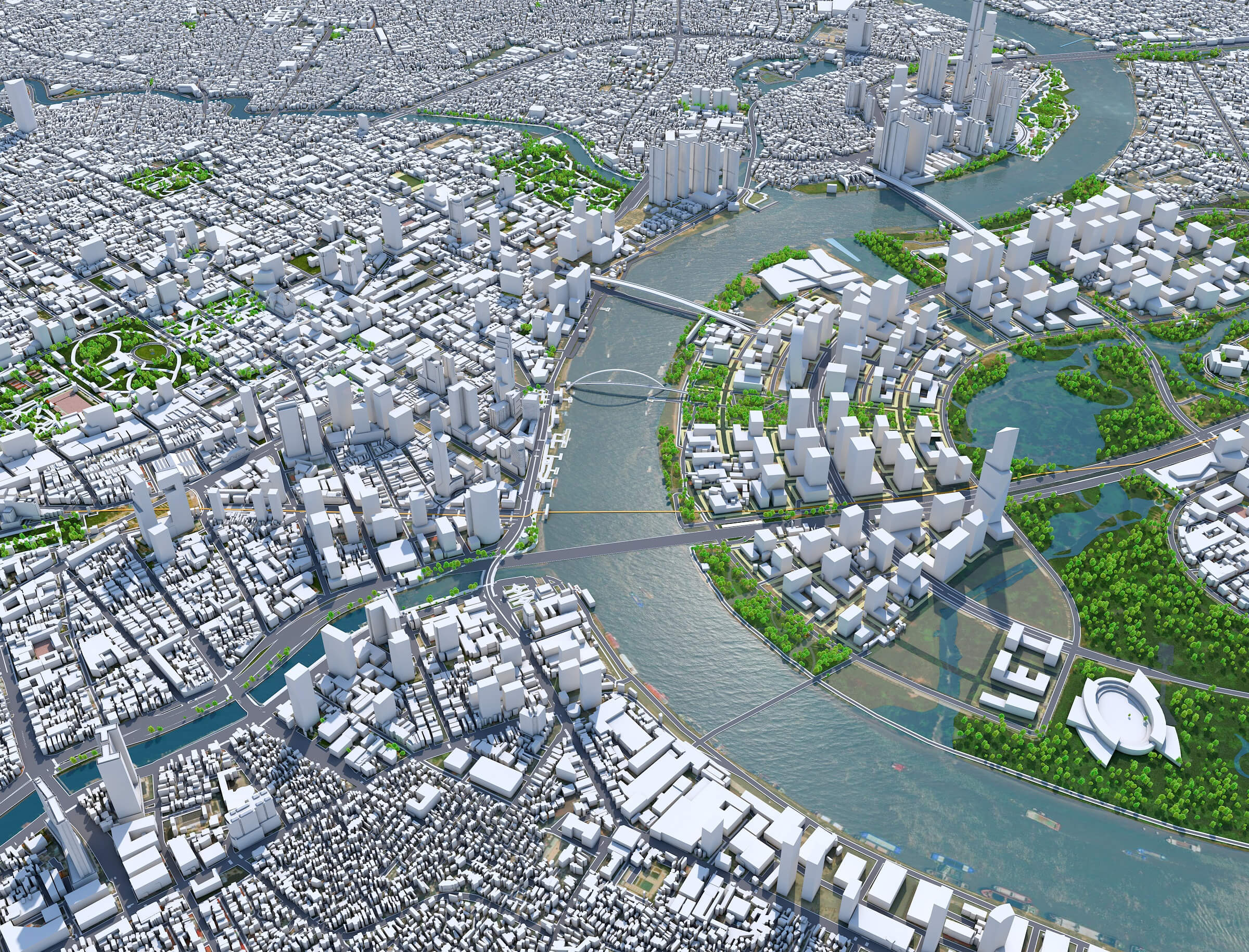 Ho Chi Minh Downtown Vietnam 8km - 3D Model by 3dstudio