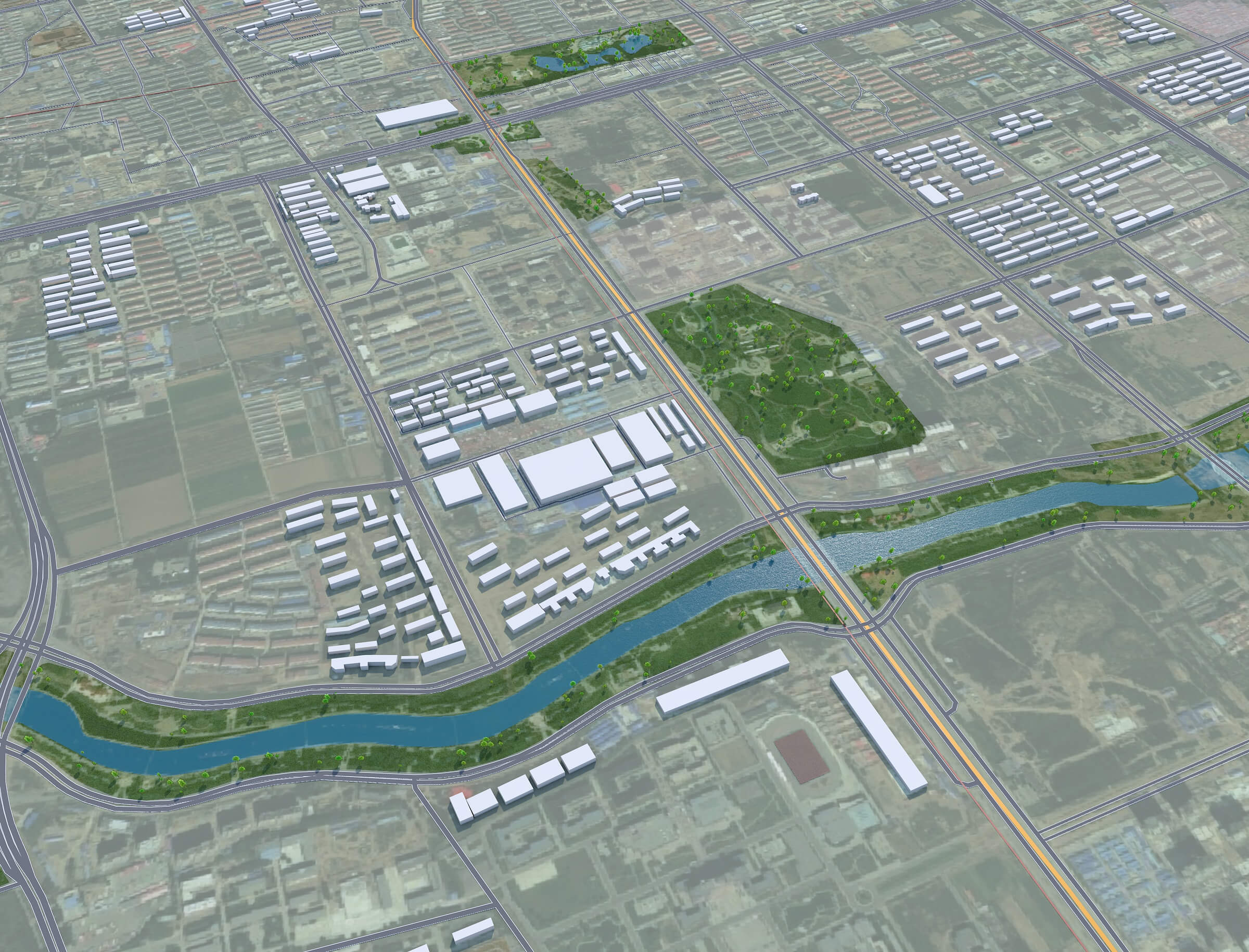 Hohhot Inner Mongolia City China 3D Model 55km by 3dstudio