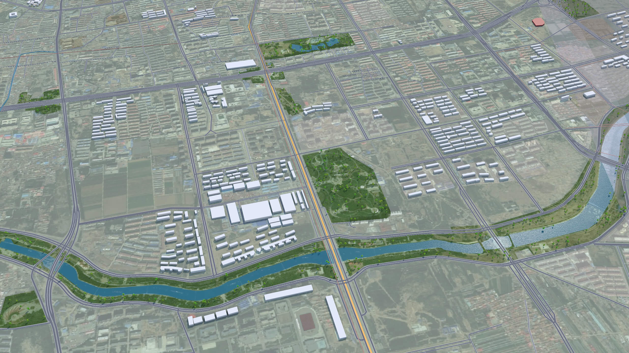 Hohhot Inner Mongolia City China 3D Model 55km by 3dstudio