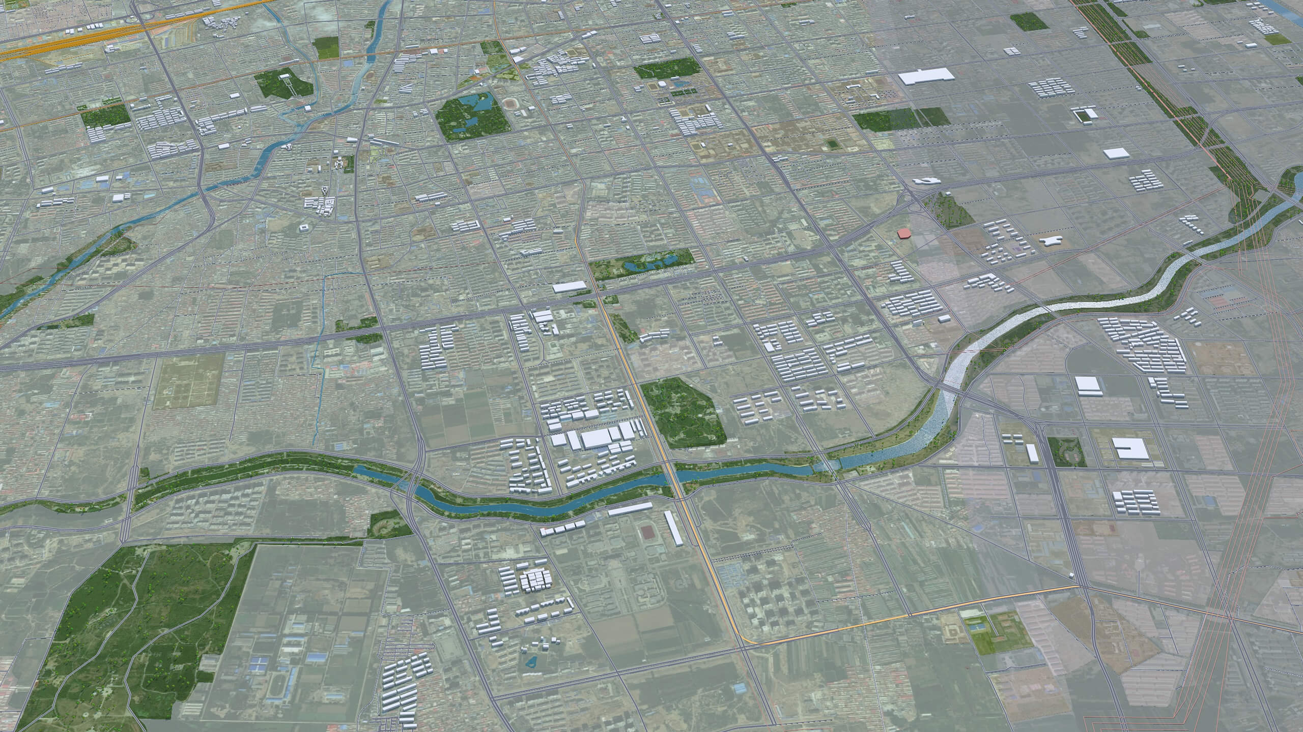 Hohhot Inner Mongolia City China 3D Model 55km by 3dstudio