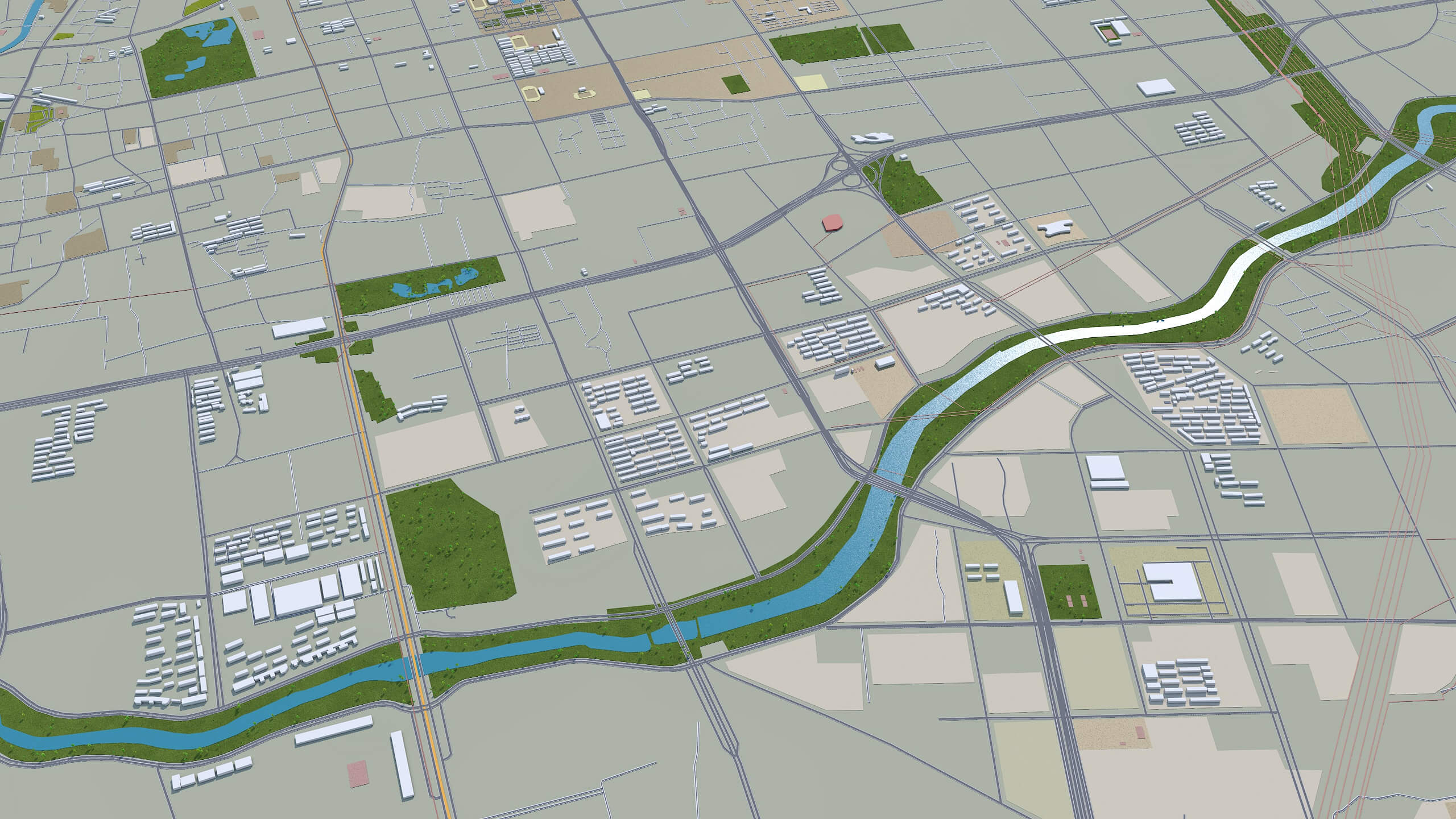 Hohhot Inner Mongolia City China 3D Model 55km by 3dstudio