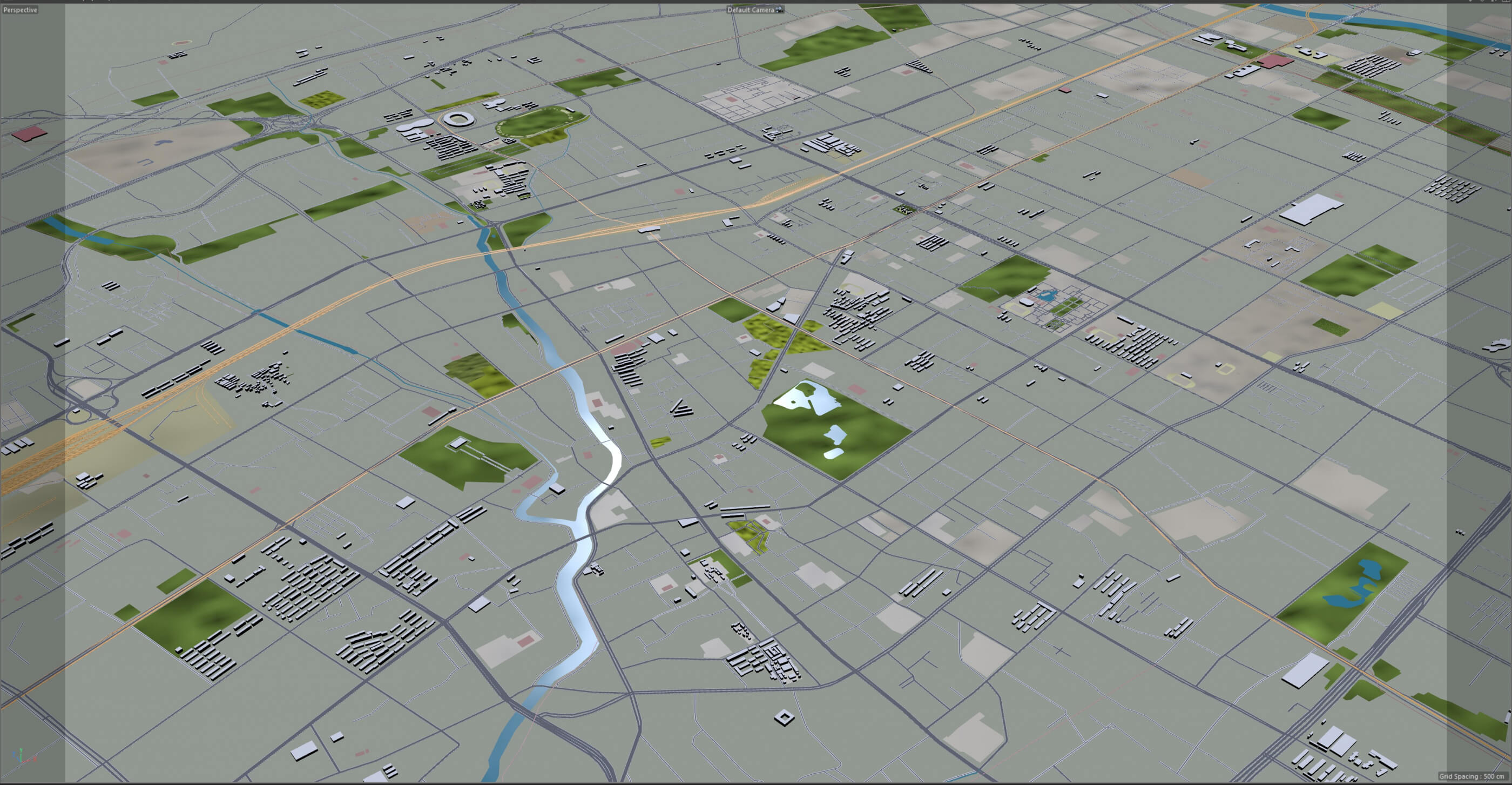 Hohhot Inner Mongolia City China 3D Model 55km by 3dstudio