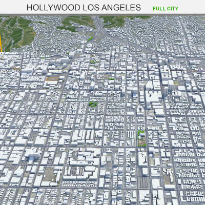Hollywood Los Angeles City California USA 3D Model 15km by 3dstudio