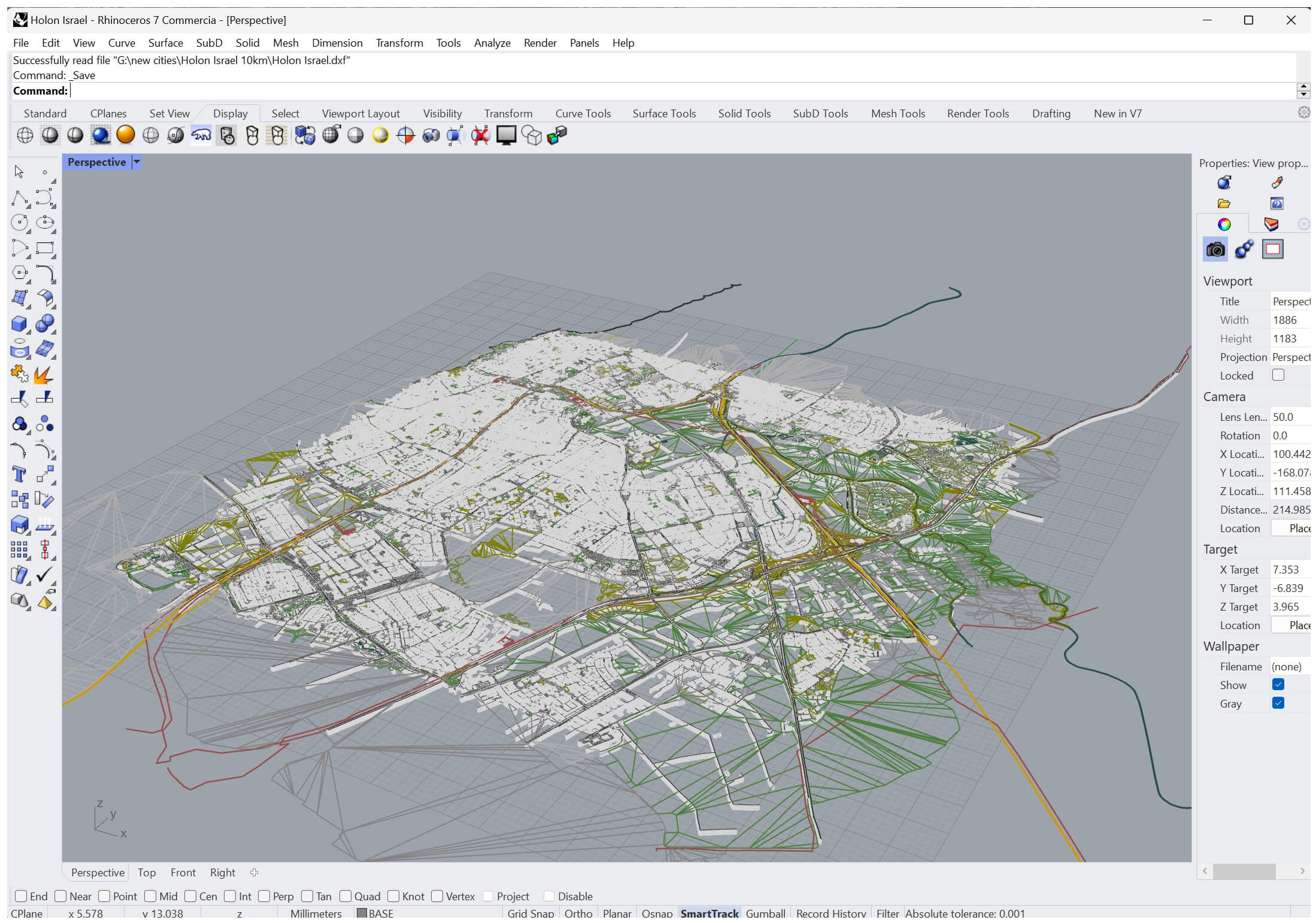 Holon City Israel 3D Model 10km by 3dstudio