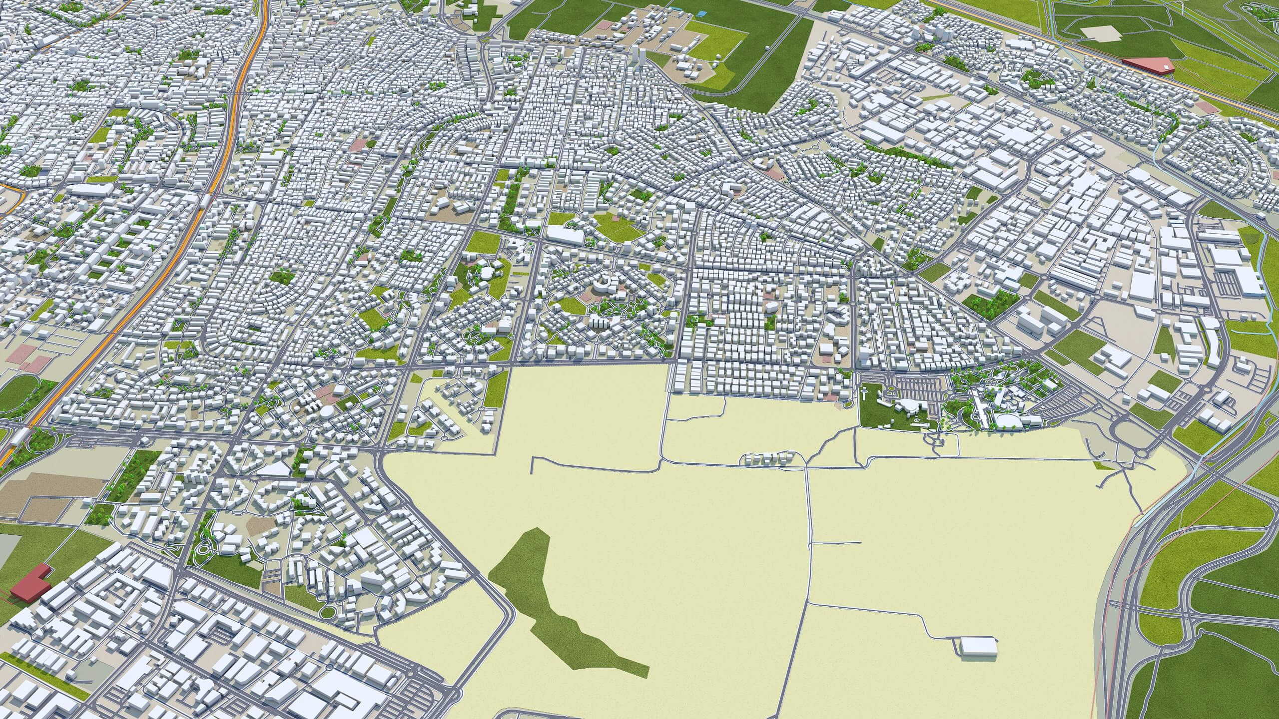 Holon City Israel 3D Model 10km by 3dstudio
