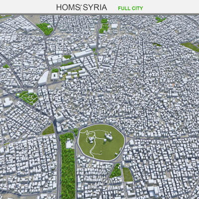 Homs City Syria 3D Model 20km by 3dstudio
