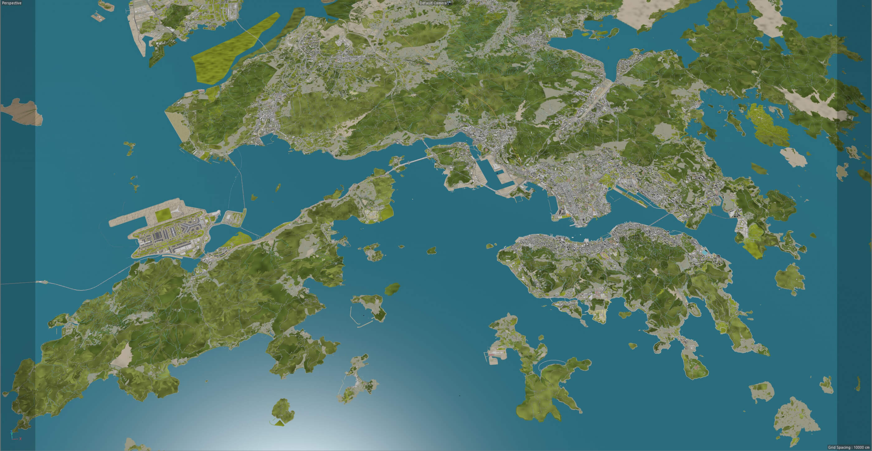 Hong Kong City 70km - 3D Model by 3dstudio