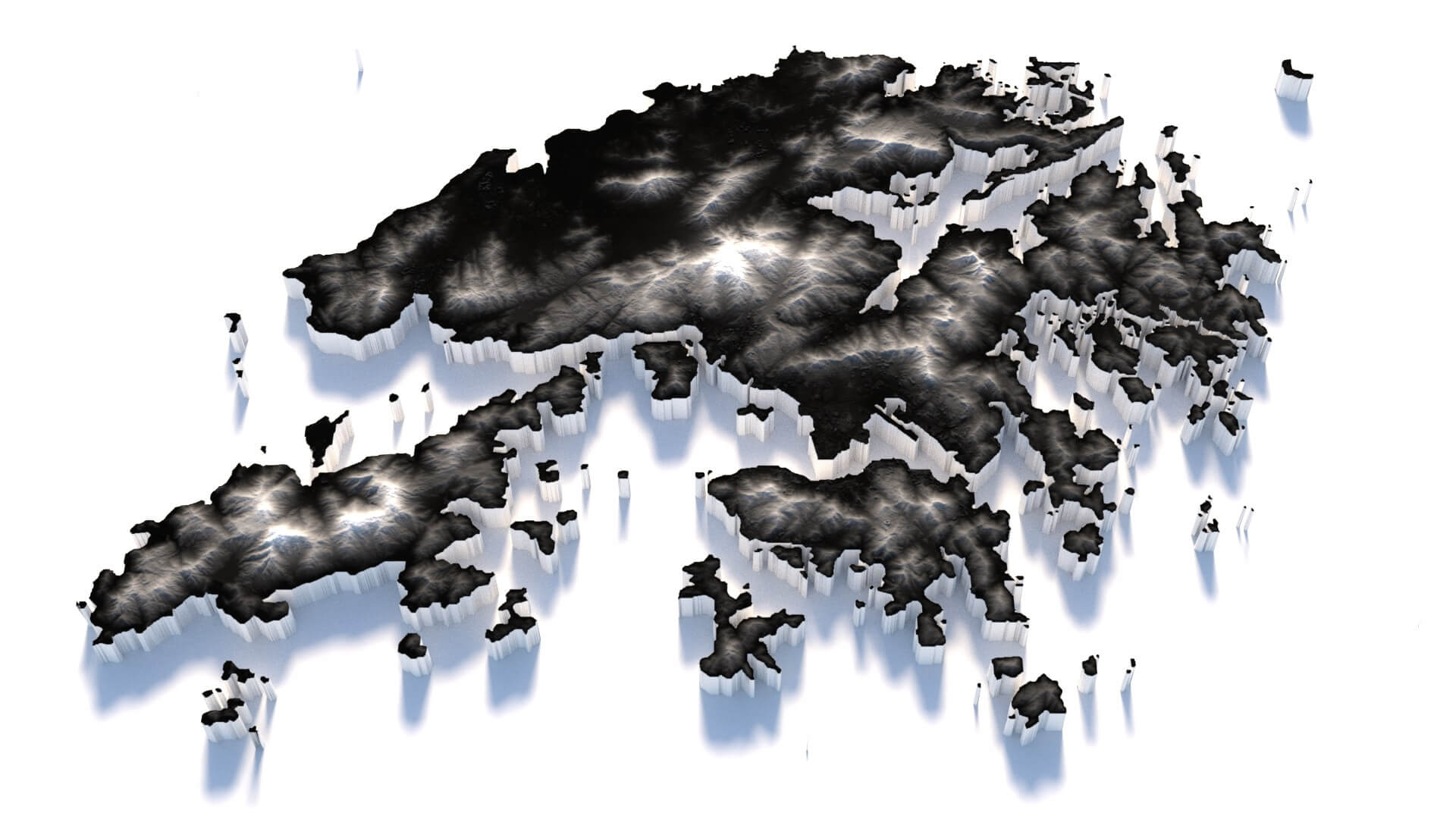 Hong Kong Terrain Map - 3D Model by 3dstudio