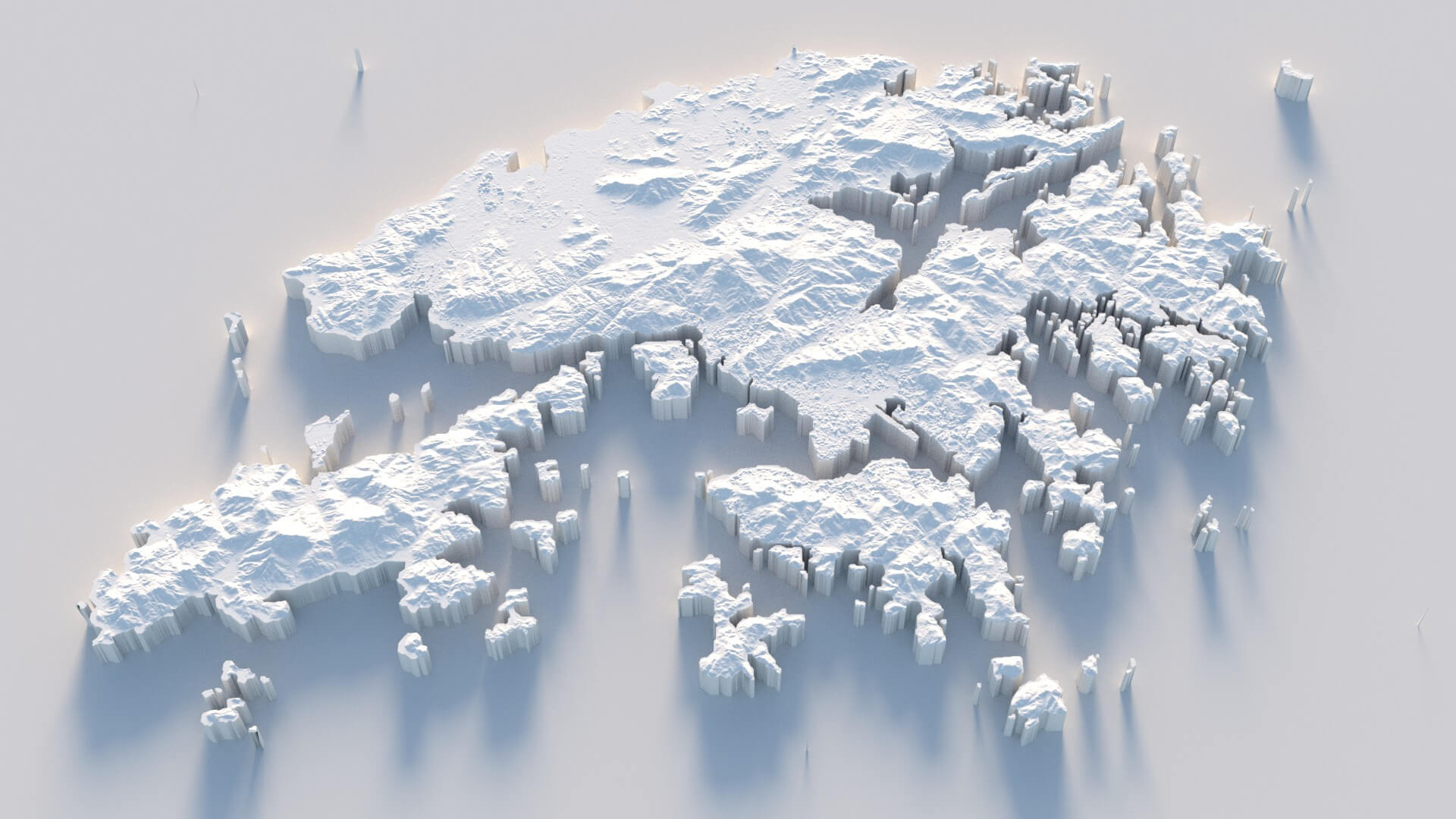 Hong Kong Terrain Map - 3D Model by 3dstudio