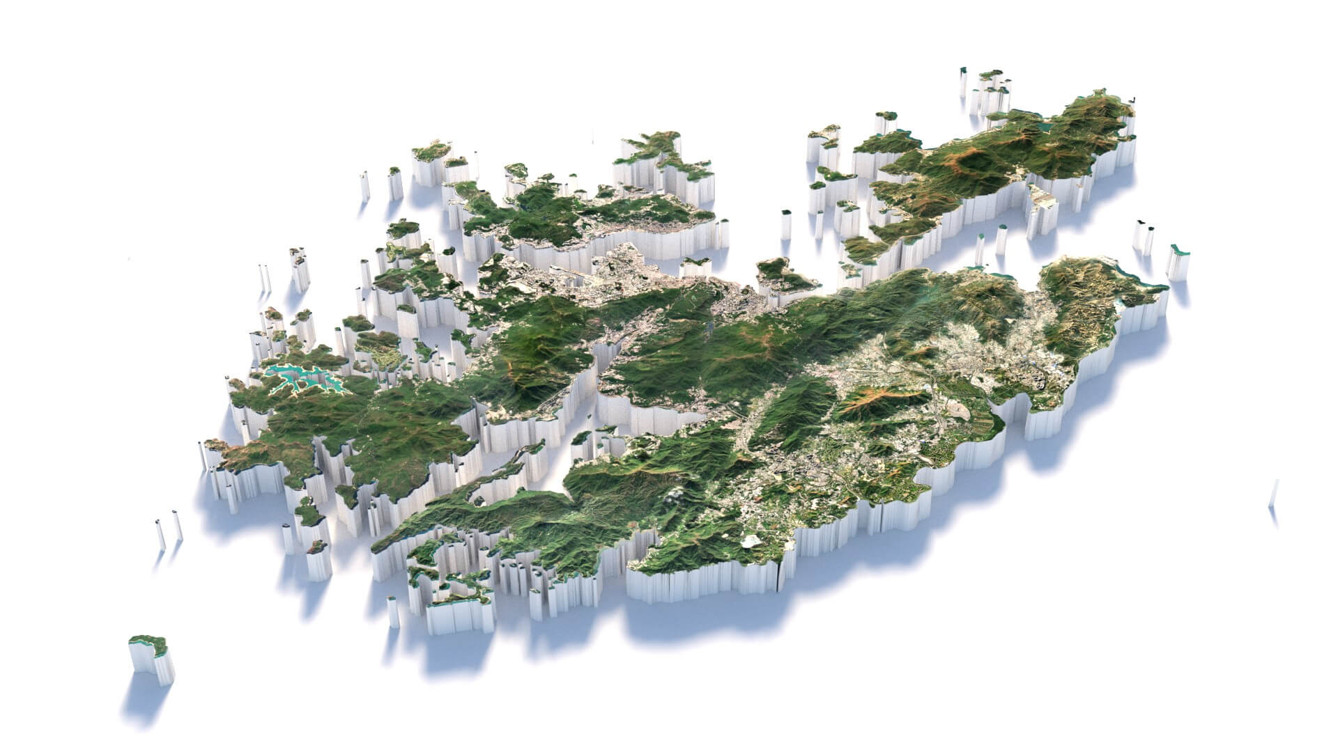 Hong Kong Terrain Map - 3D Model by 3dstudio