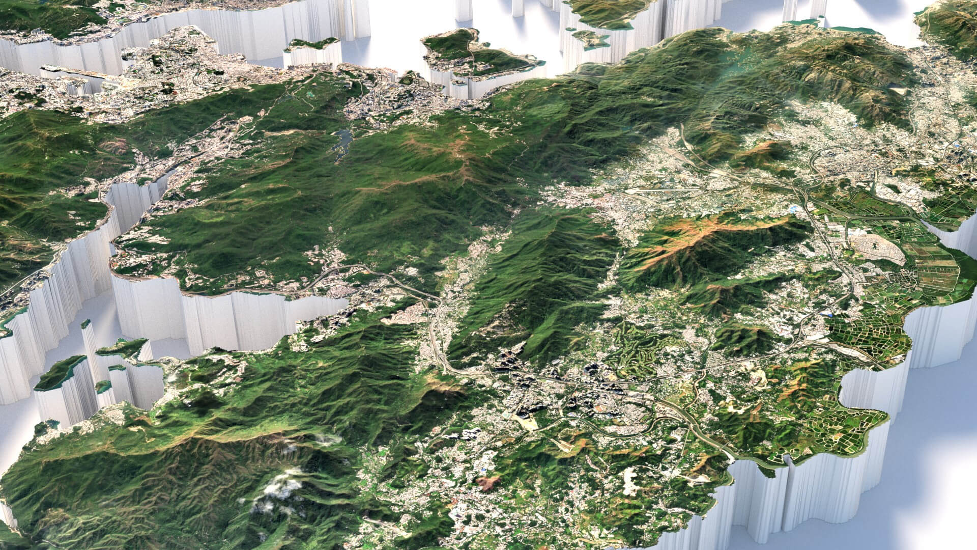 Hong Kong Terrain Map - 3D Model by 3dstudio