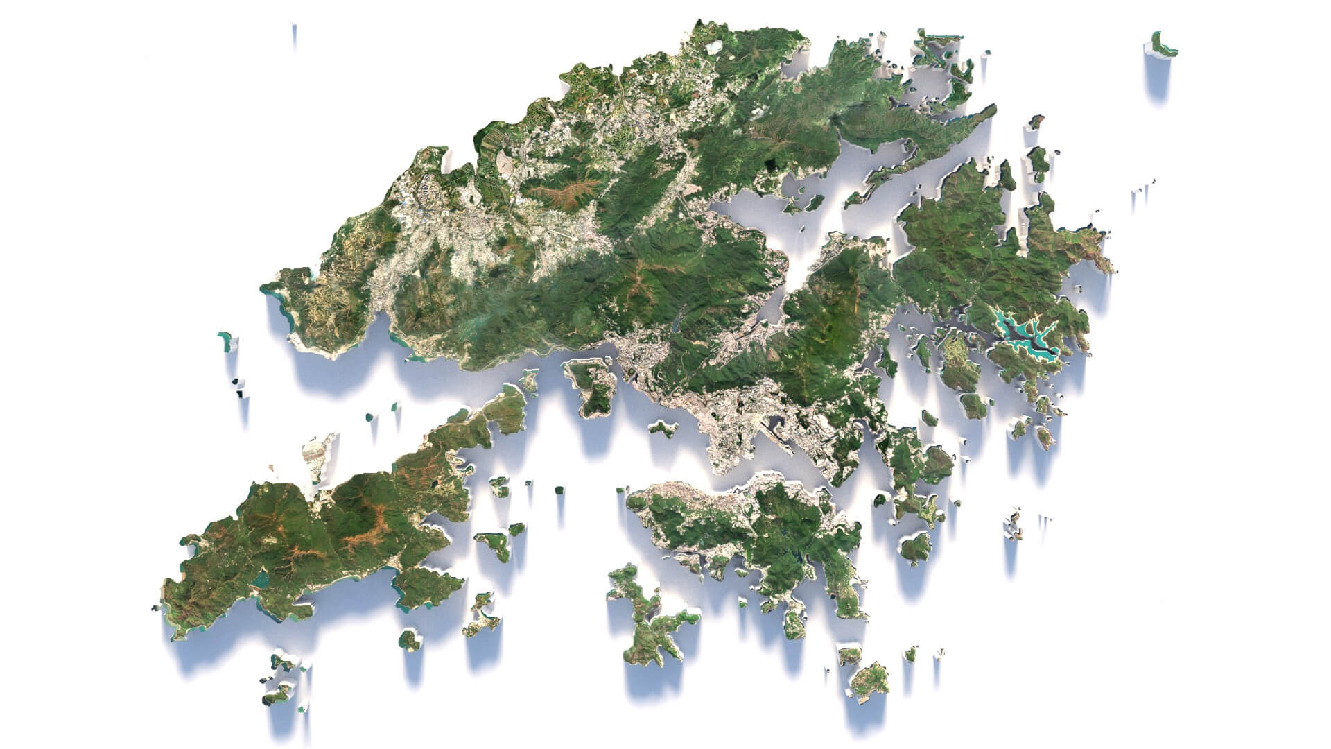 Hong Kong Terrain Map - 3D Model by 3dstudio