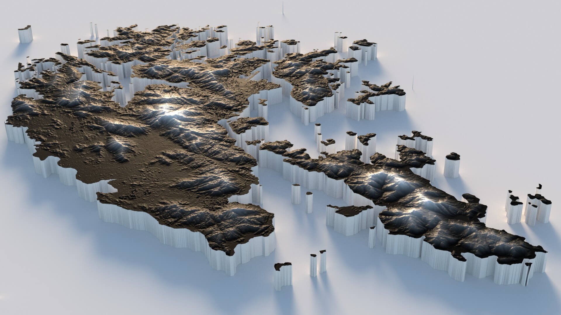 Hong Kong Terrain Map - 3D Model by 3dstudio