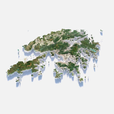 Hong Kong Terrain Map - 3D Model by 3dstudio
