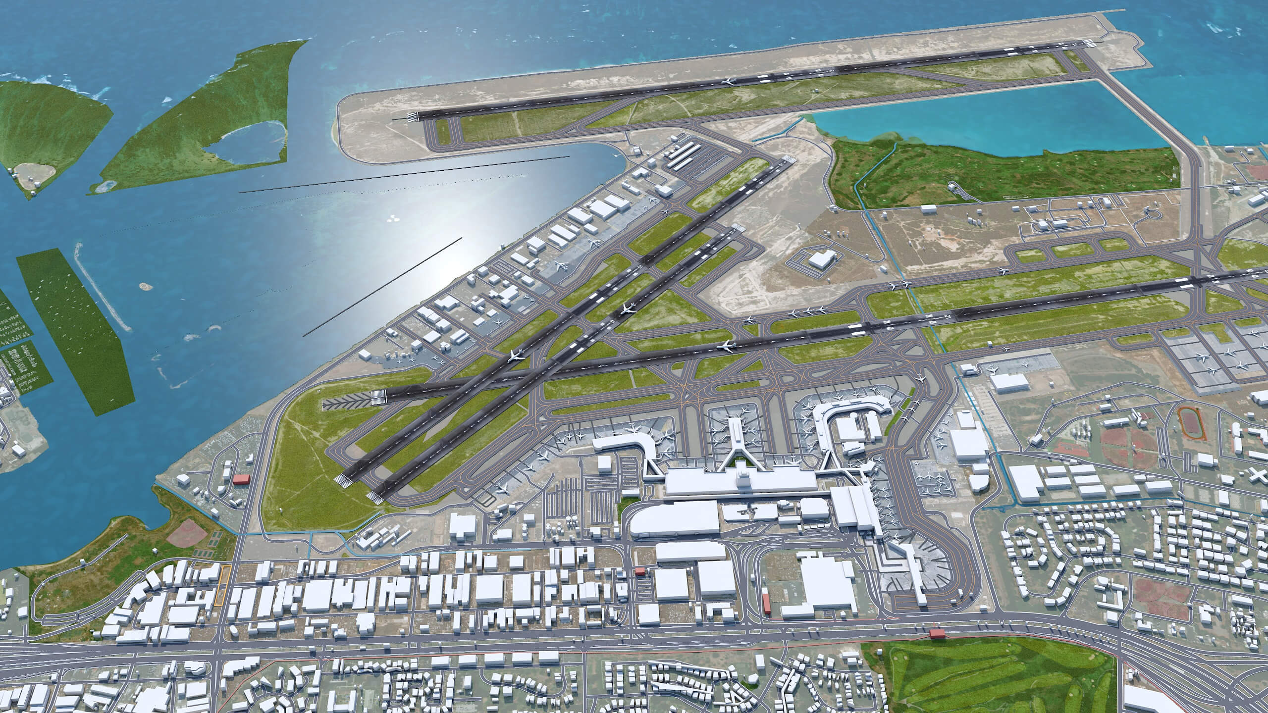 Honolulu Daniel K. Inouye International Airport - 3D Model by 3dstudio