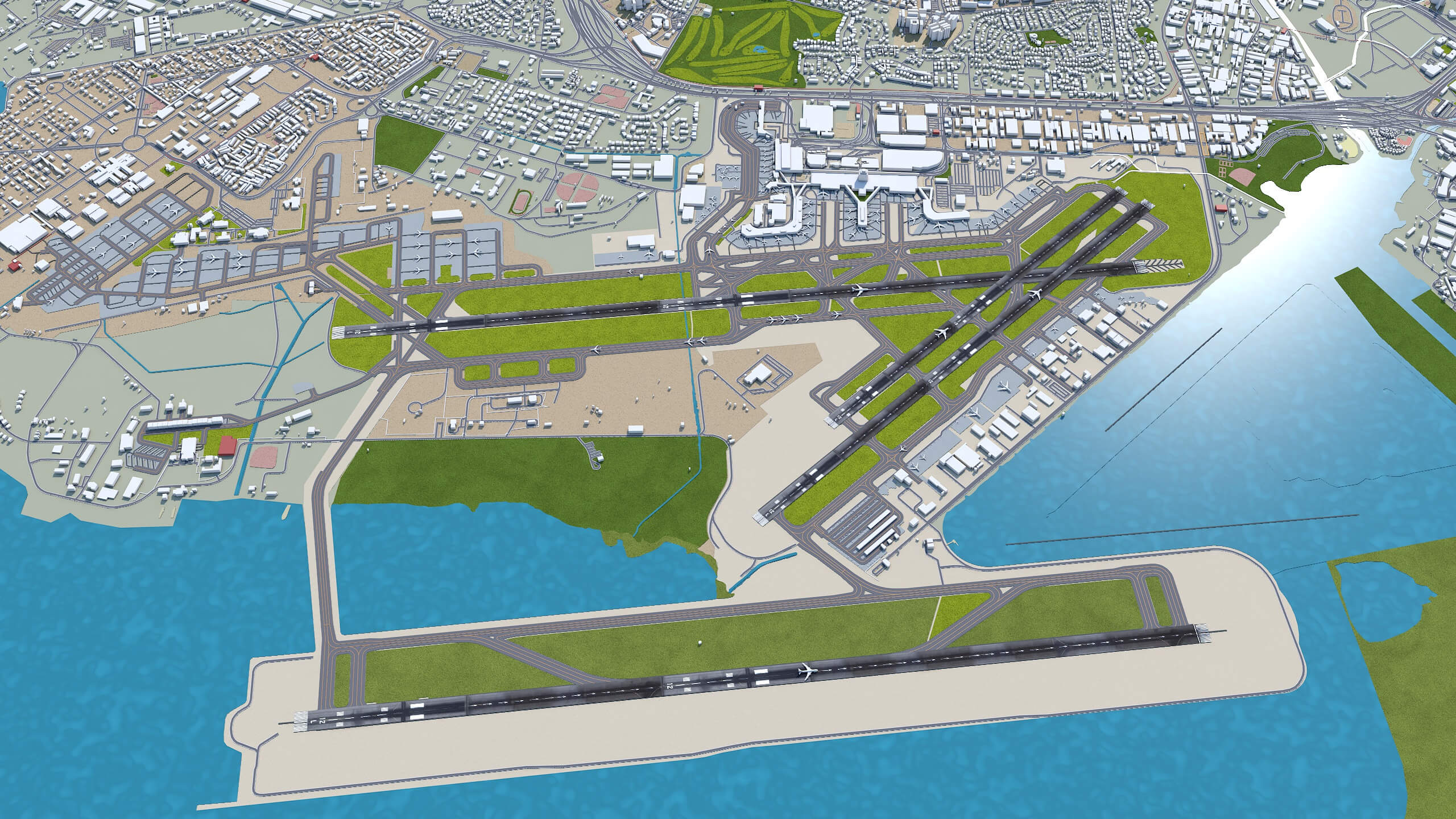 Honolulu Daniel K. Inouye International Airport - 3D Model by 3dstudio