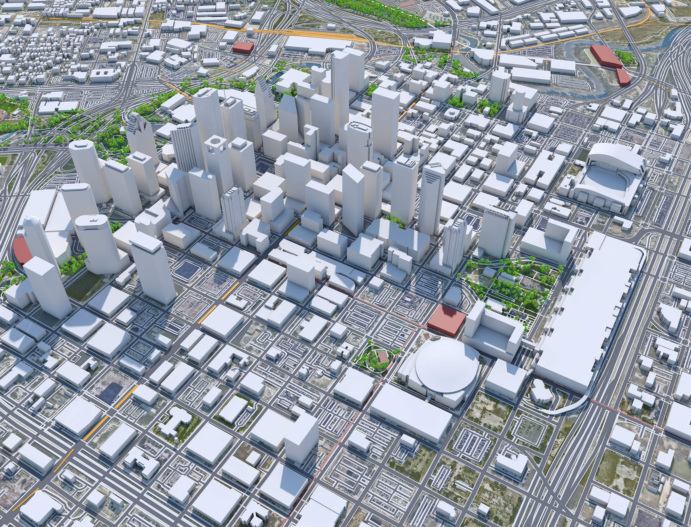 Houston Downtown City Texas USA 6km - 3D Model by 3dstudio