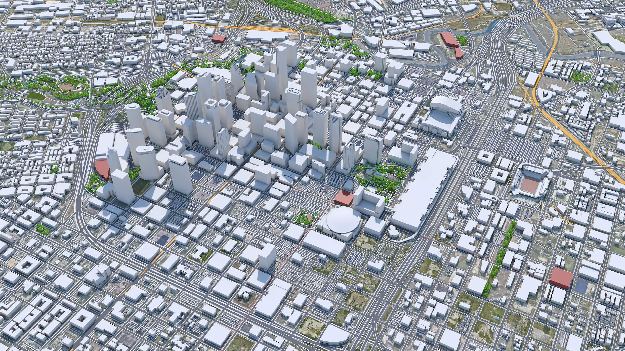 Houston Downtown City Texas USA 6km - 3D Model by 3dstudio